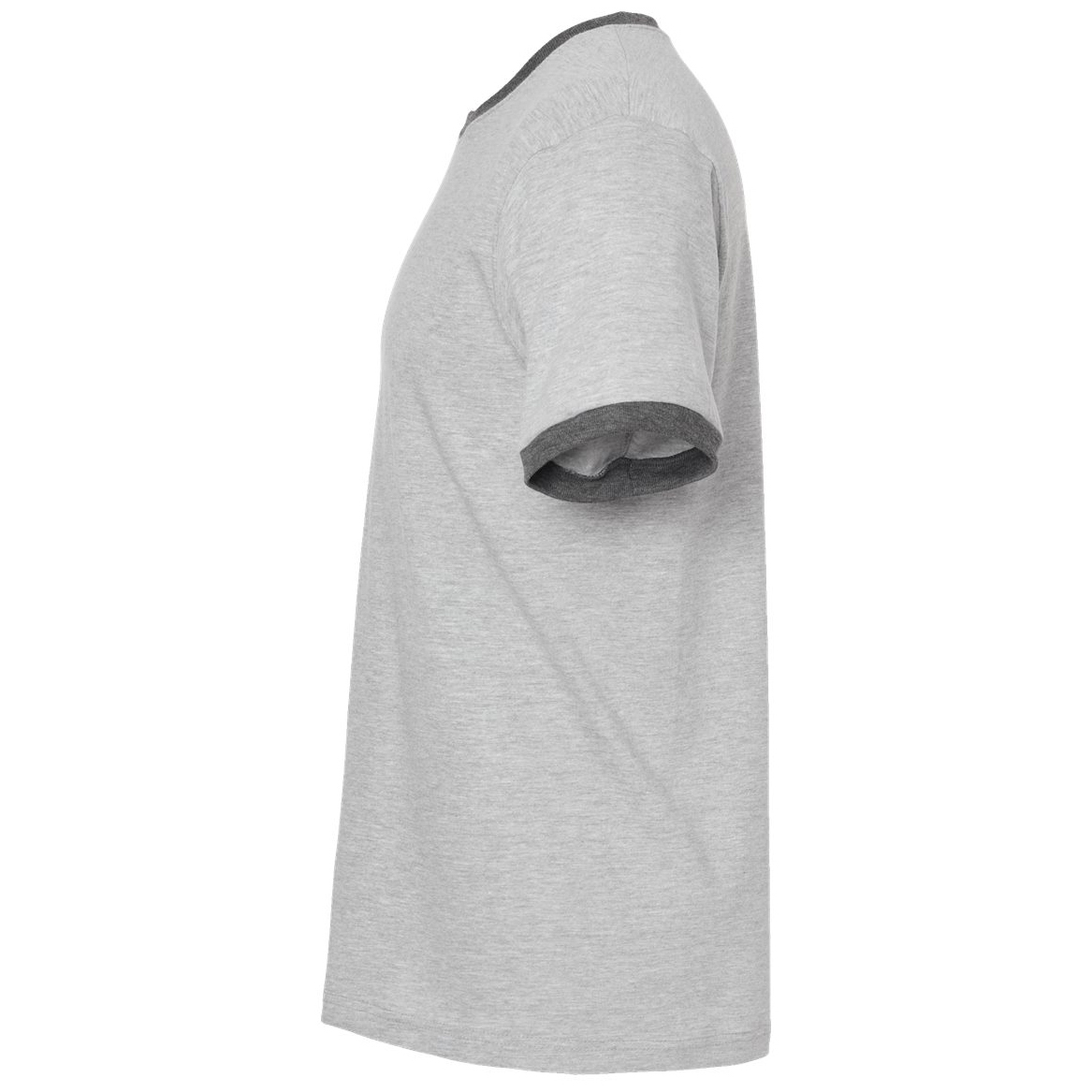 Tultex 246 Unisex Fine Jersey Ringer T-Shirt - Heather Grey/Heather ...