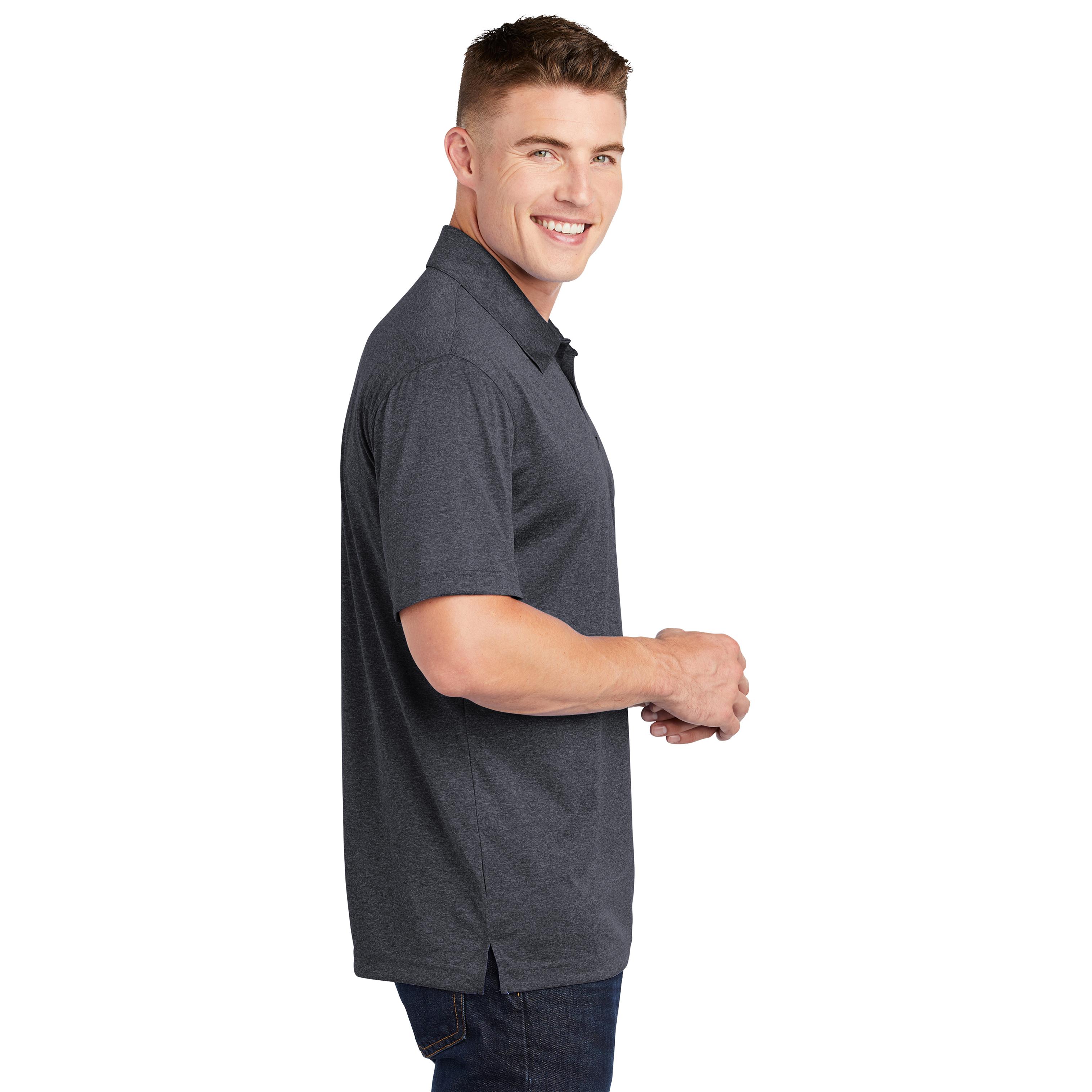 Sport-Tek ST660 Heather Contender Polo - Graphite Heather | Full Source