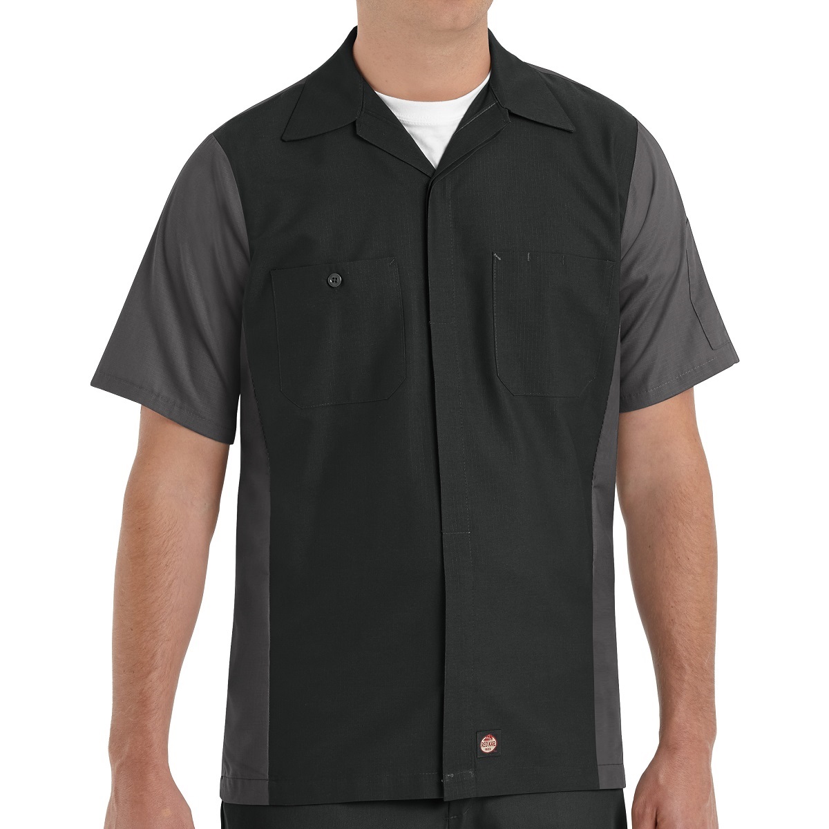 Red Kap SY20 Crew Shirt - Short Sleeve - Black/Charcoal | Full Source
