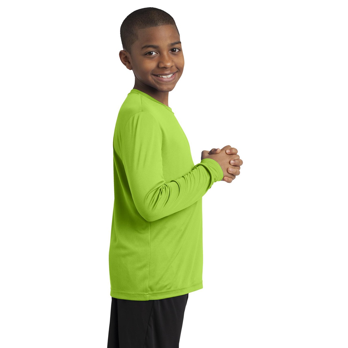 Sport-Tek YST350LS Youth Long Sleeve PosiCharge Competitor Tee - Lime ...