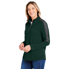 Core 365 CE404W Ladies Market Snag Protect Mesh Colorblock Quarter-Zip ...