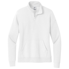 Nike NKDX6720 Club Fleece Sleeve Swoosh 1/2-Zip - White | Full Source