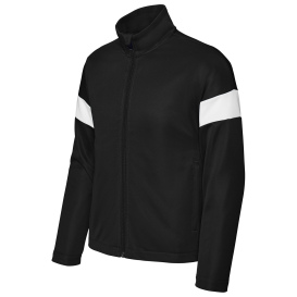 Sport-Tek YST800 Youth Travel Full-Zip Jacket - Black/White | Full Source