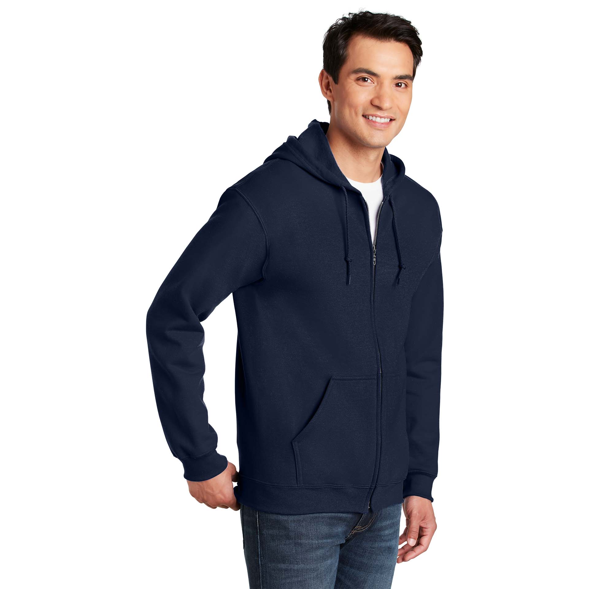 Gildan 18600 Heavy Blend Full-Zip Hooded Sweatshirt - Navy | Full Source