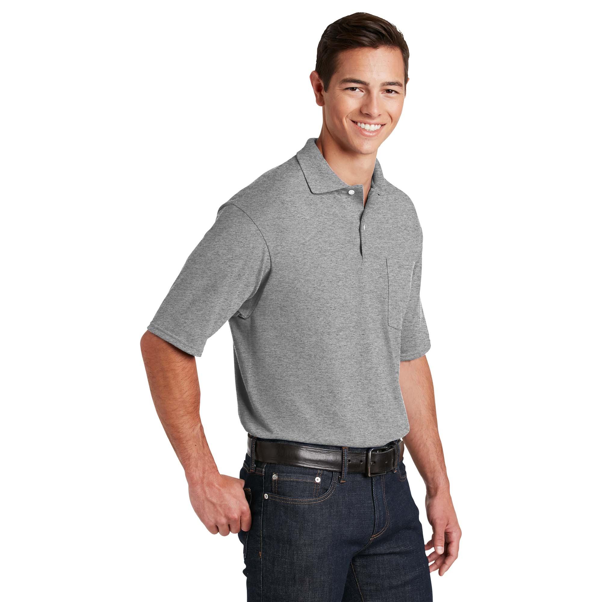 Jerzees 436MP SpotShield 5.6-Oz Jersey Knit Sport Shirt with Pocket ...