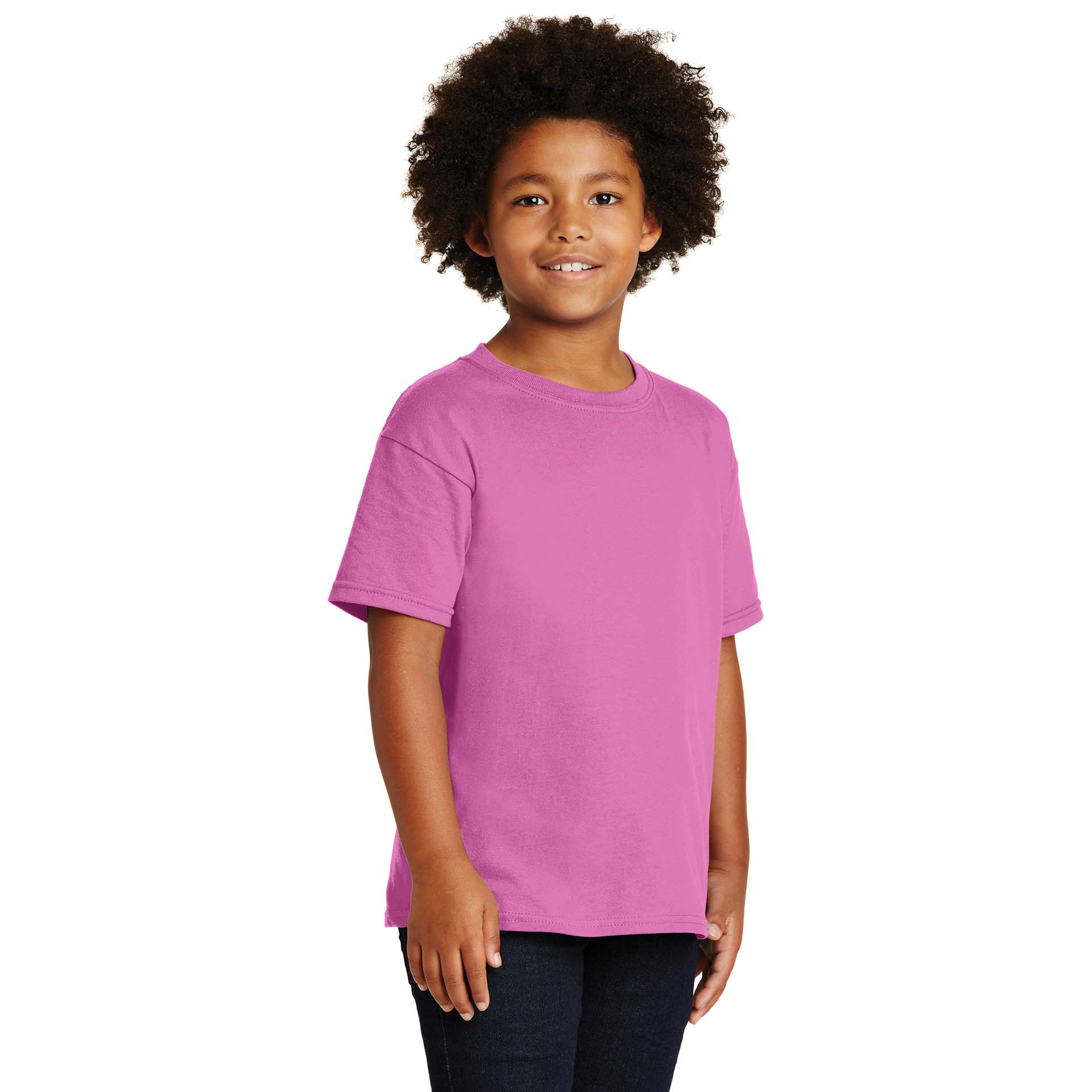 Gildan 5000B Youth Heavy 100% Cotton T-Shirt - Azalea | Full Source