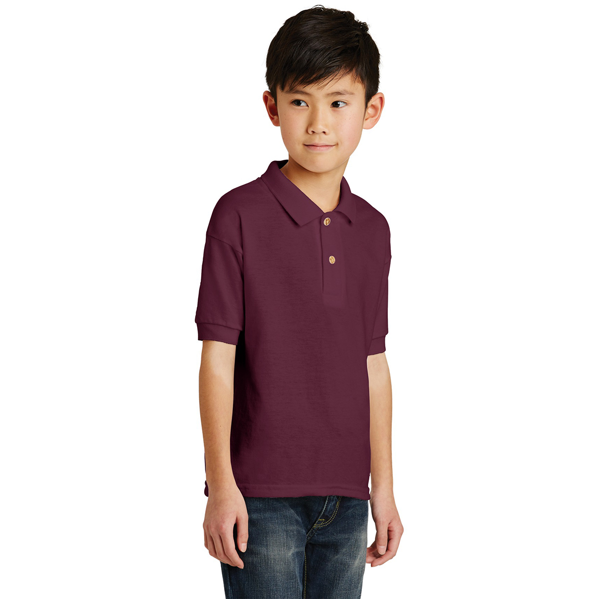 Gildan 8800B Youth DryBlend Jersey Knit Sport Shirt - Maroon | Full Source