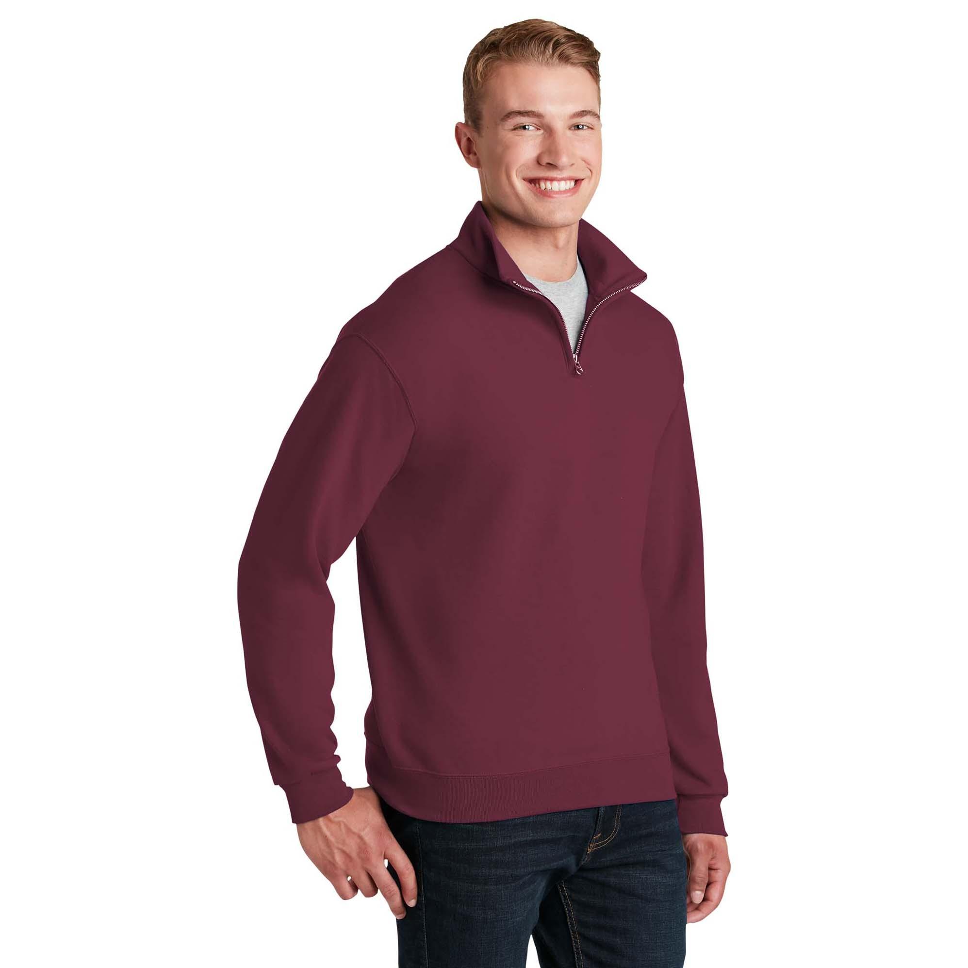 Jerzees 995M NuBlend 1/4-Zip Cadet Collar Sweatshirt - Maroon | Full Source