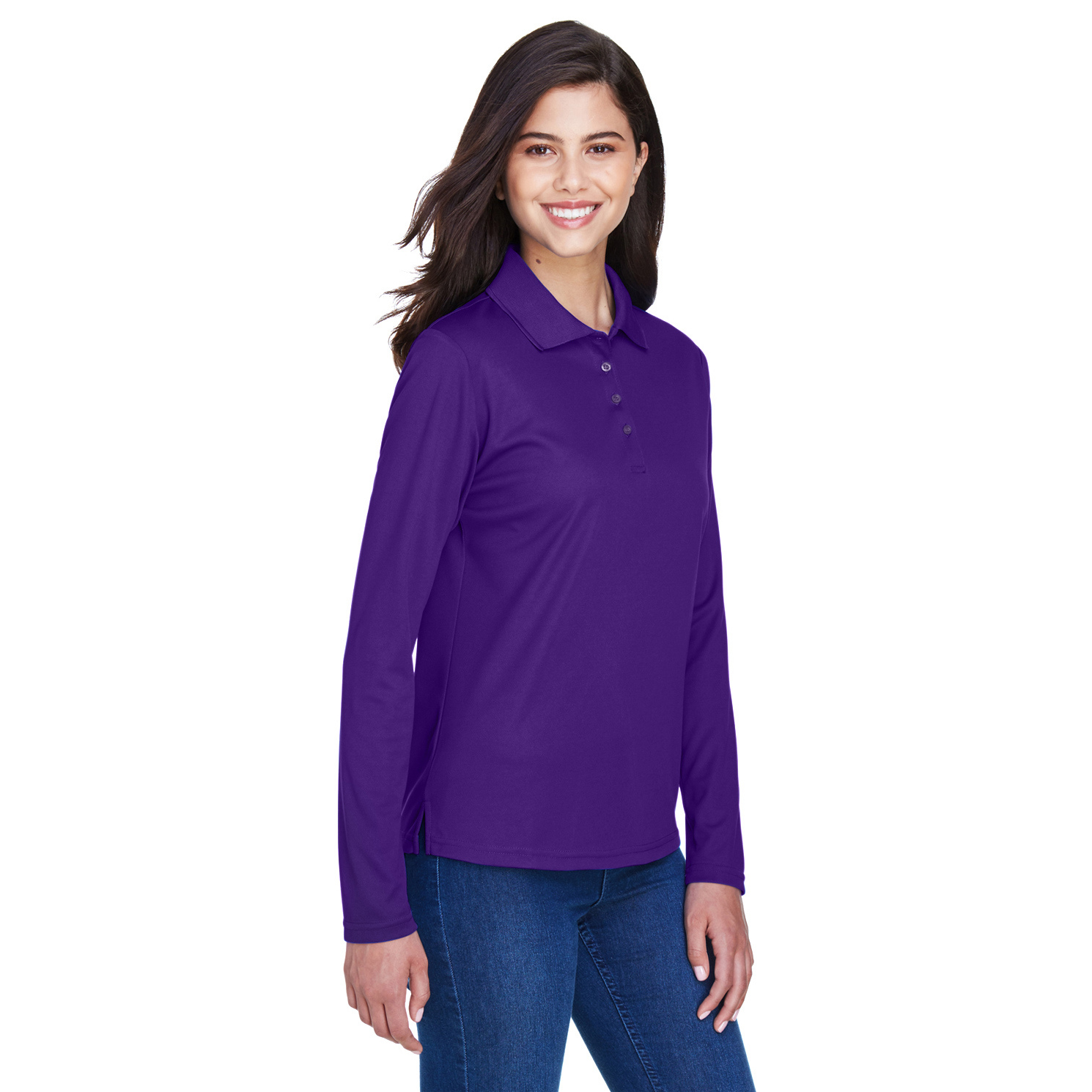 Core 365 78192 Ladies Pinnacle Performance Long Sleeve Pique Polo ...