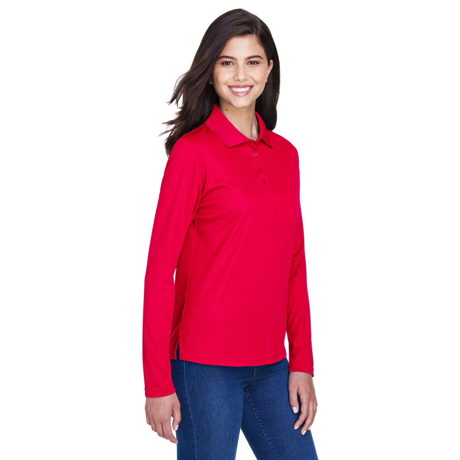 Core 365 78192 Ladies Pinnacle Performance Long Sleeve Pique Polo ...