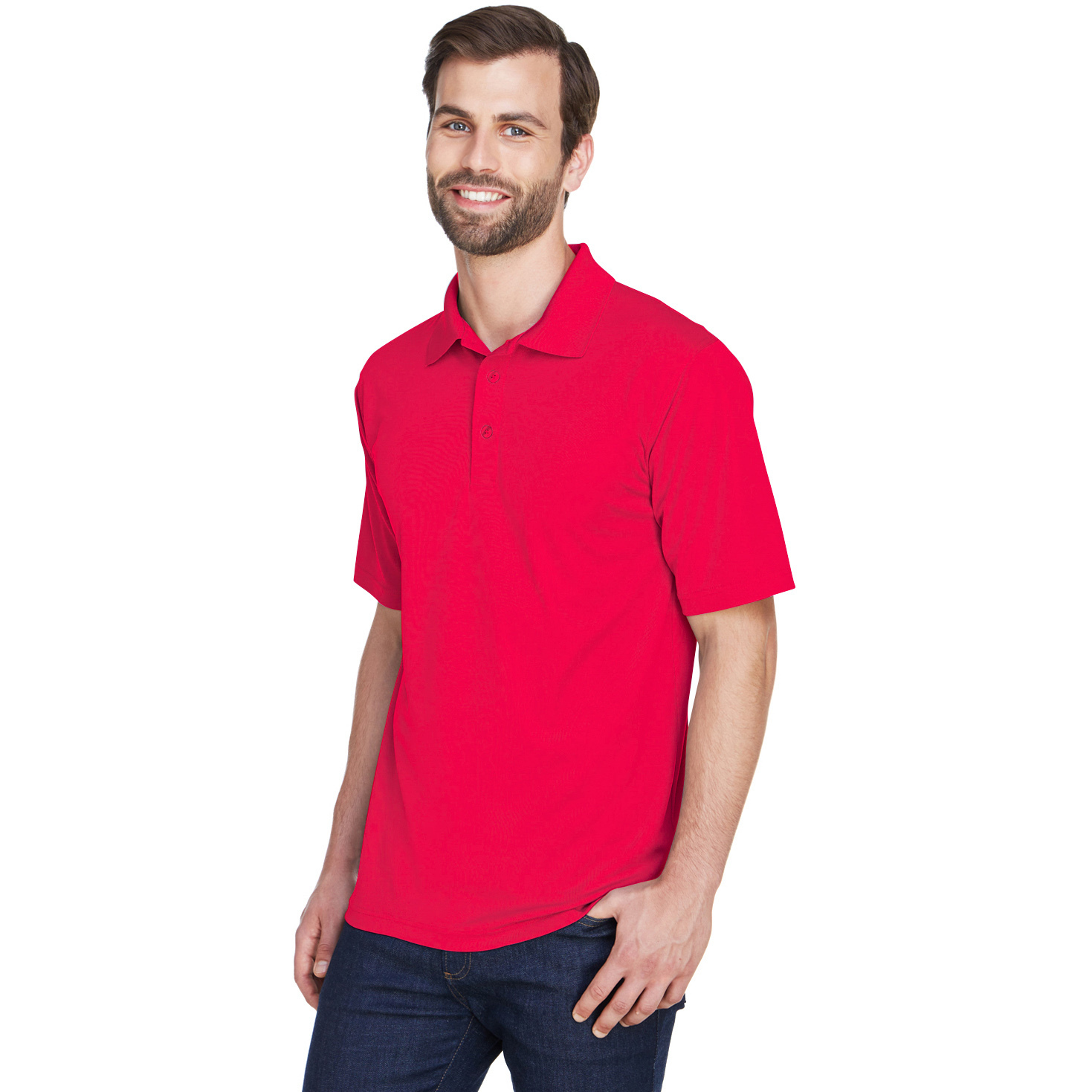 UltraClub 8210 Men's Tall Cool & Dry Mesh Pique Polo - Red | Full Source