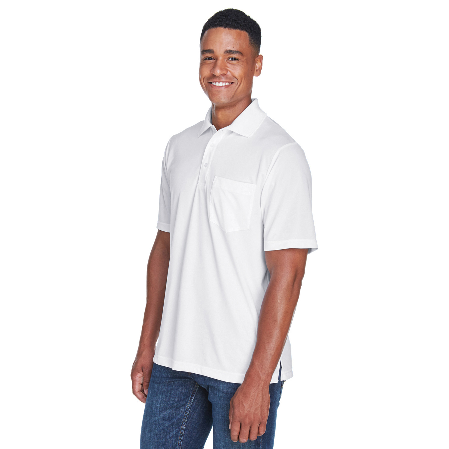 Core 365 88181P Men's Origin Performance Pique Polo with Pocket - White ...
