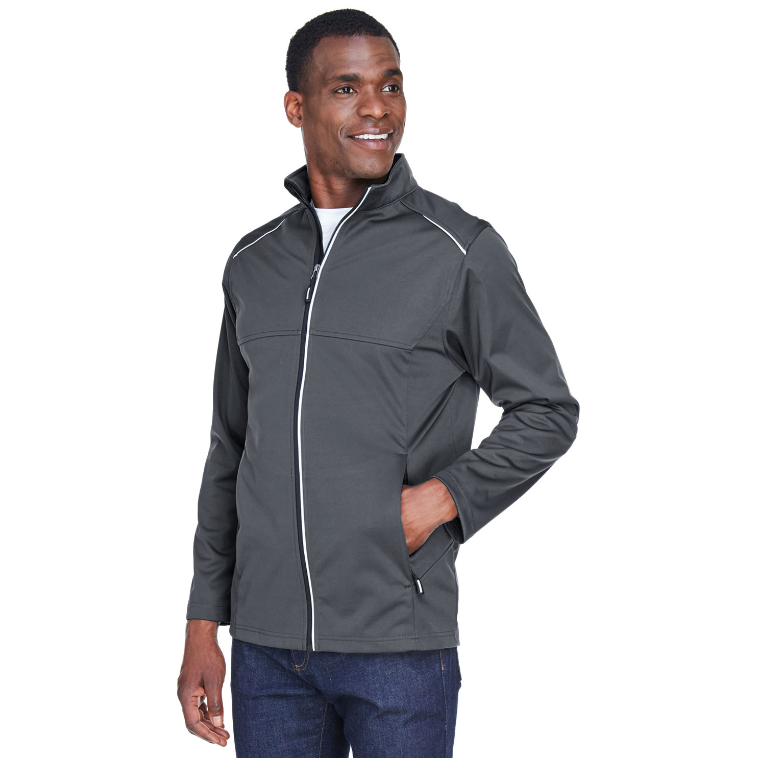 Core 365 CE708 Mens Techno Lite Three-Layer Knit Tech-Shell - Carbon ...