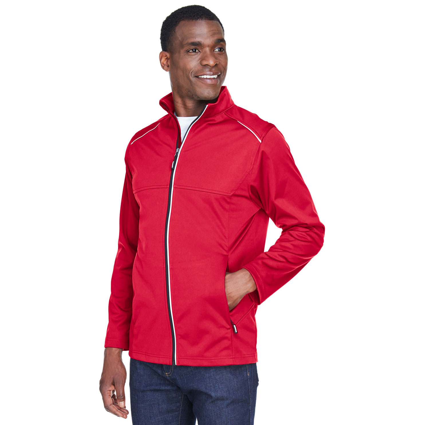 Core 365 CE708 Mens Techno Lite Three-Layer Knit Tech-Shell - Classic Red | Full Source