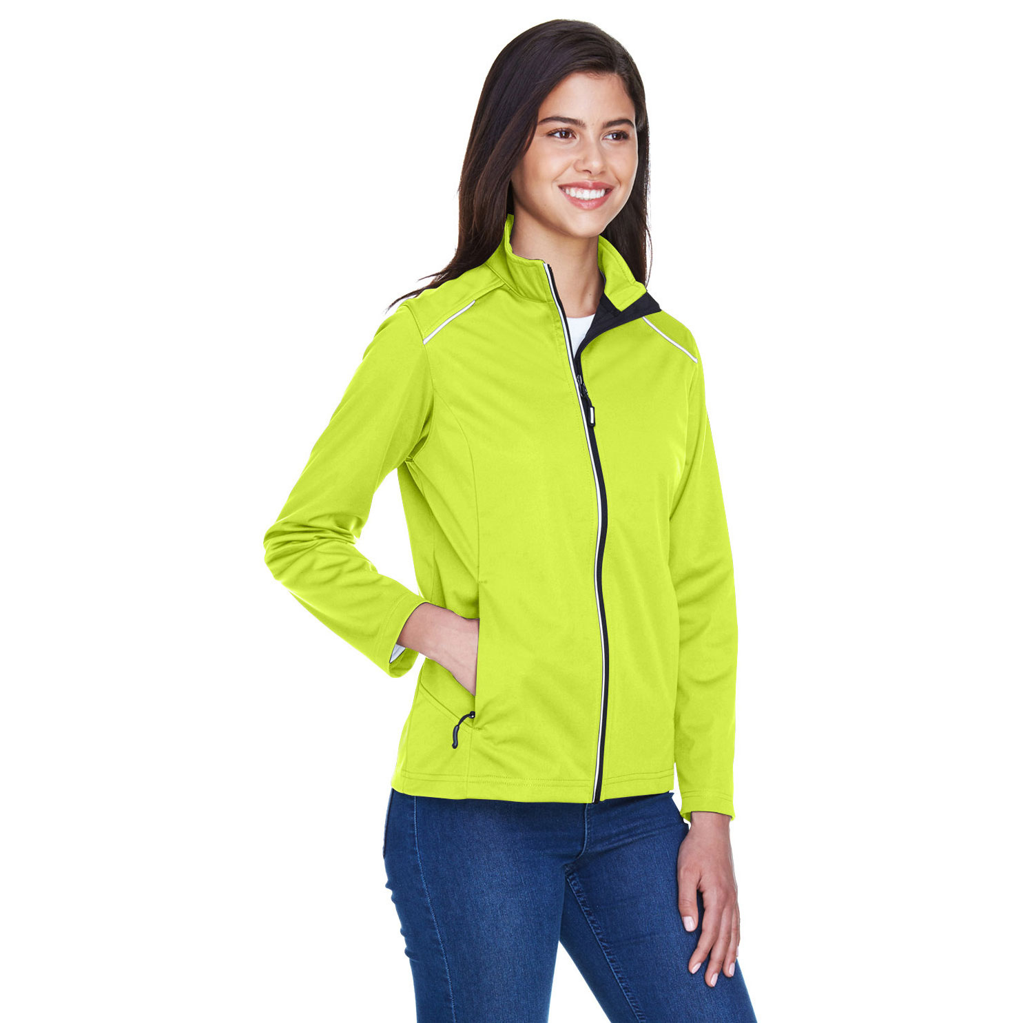Core 365 CE708W Ladies Techno Lite Three-Layer Knit Tech-Shell - Safety Yellow | Full Source