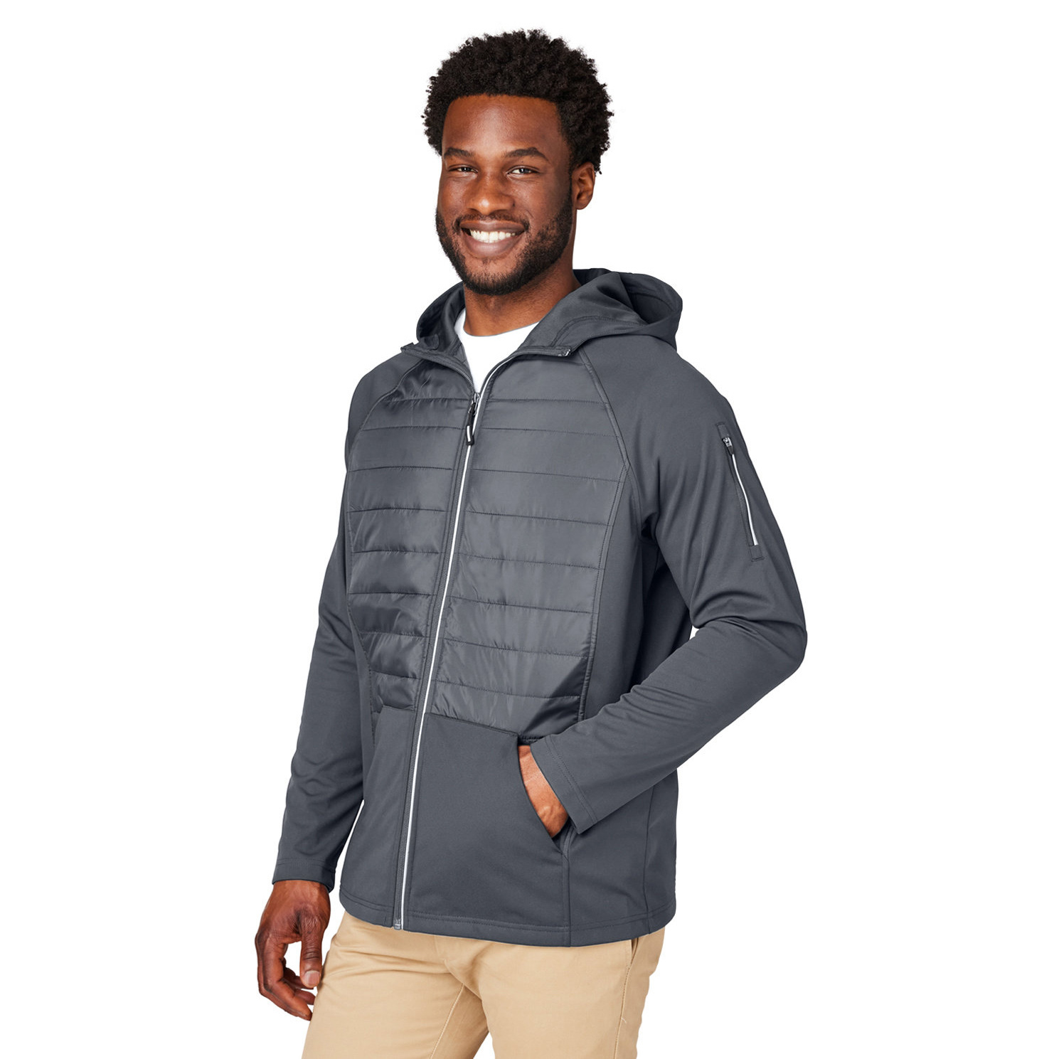 Core 365 CE808 Unisex Techno Lite Hybrid Hooded Jacket - Carbon | Full ...
