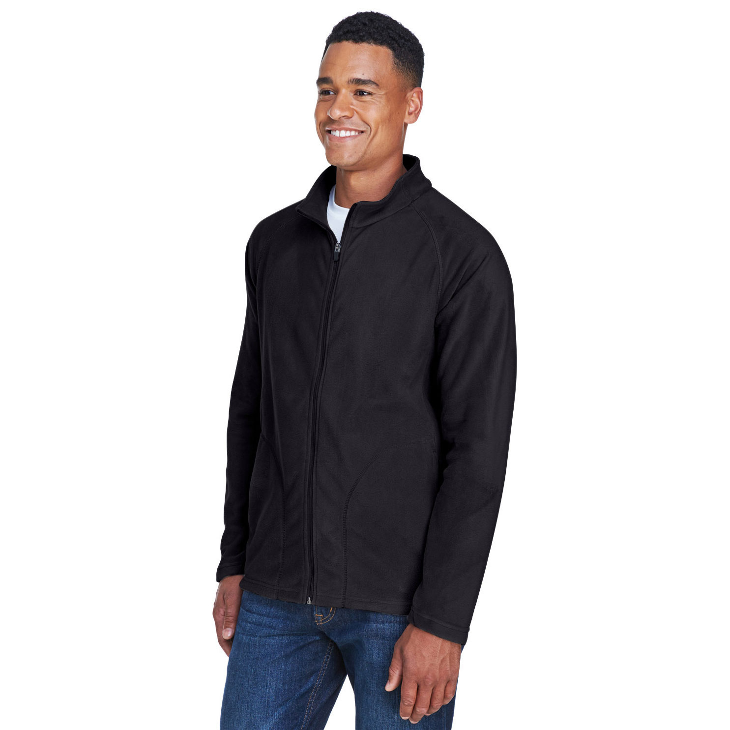 Team 365 TT90 Men's Campus Microfleece Jacket - Black | Full Source
