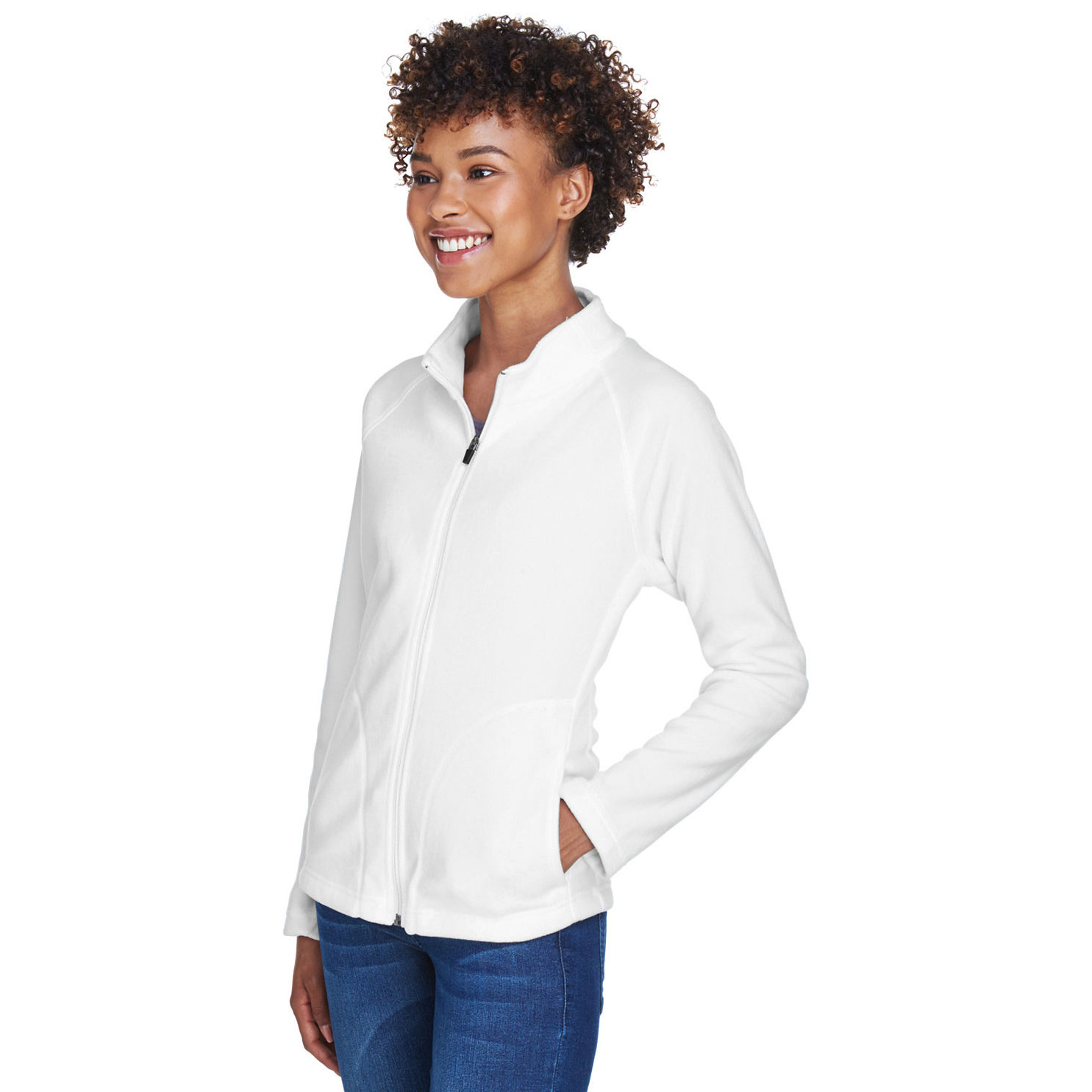 Team 365 TT90W Ladies Campus Microfleece Jacket - White | Full Source