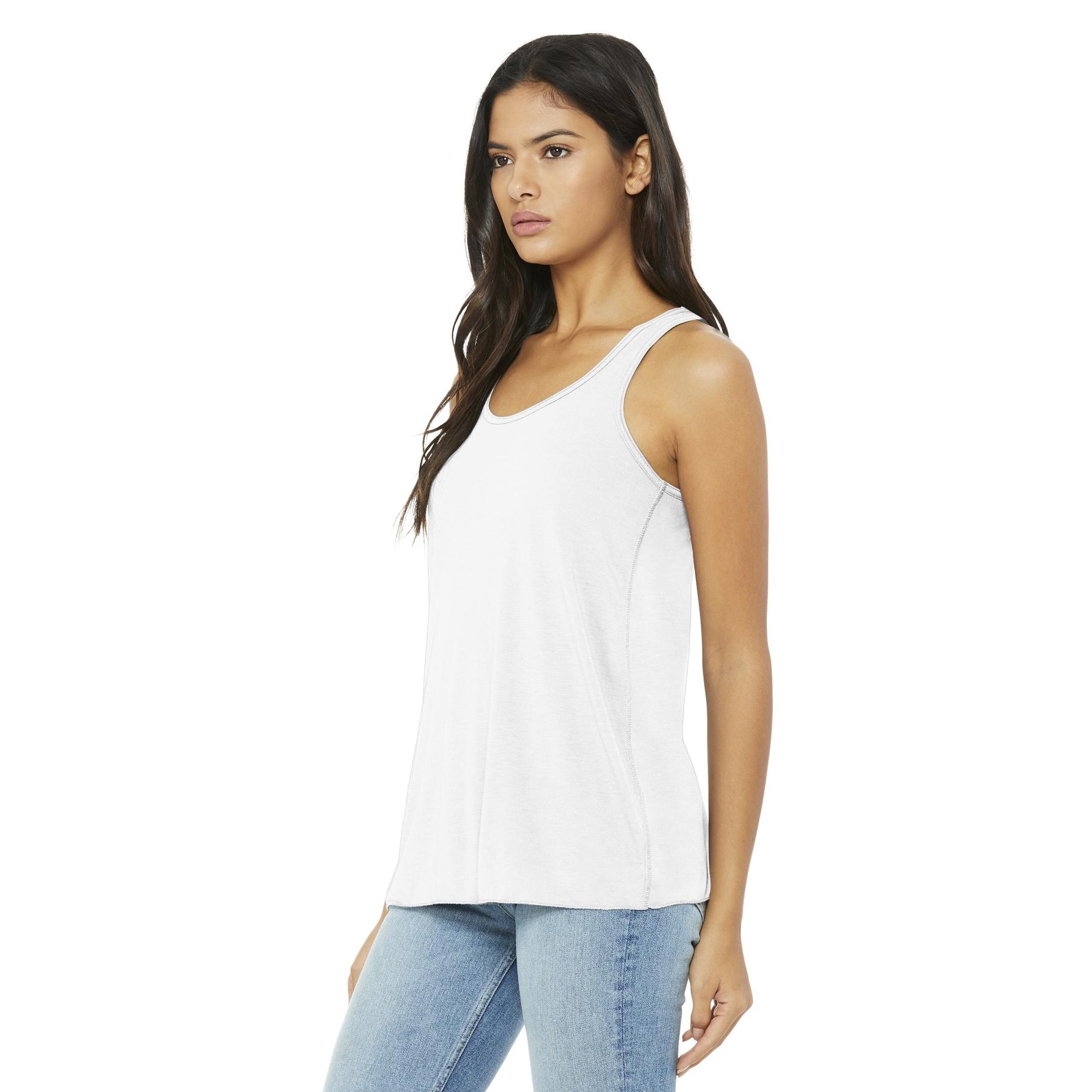 Bella + Canvas BC8800 Women's Flowy Racerback Tank - White | Full Source