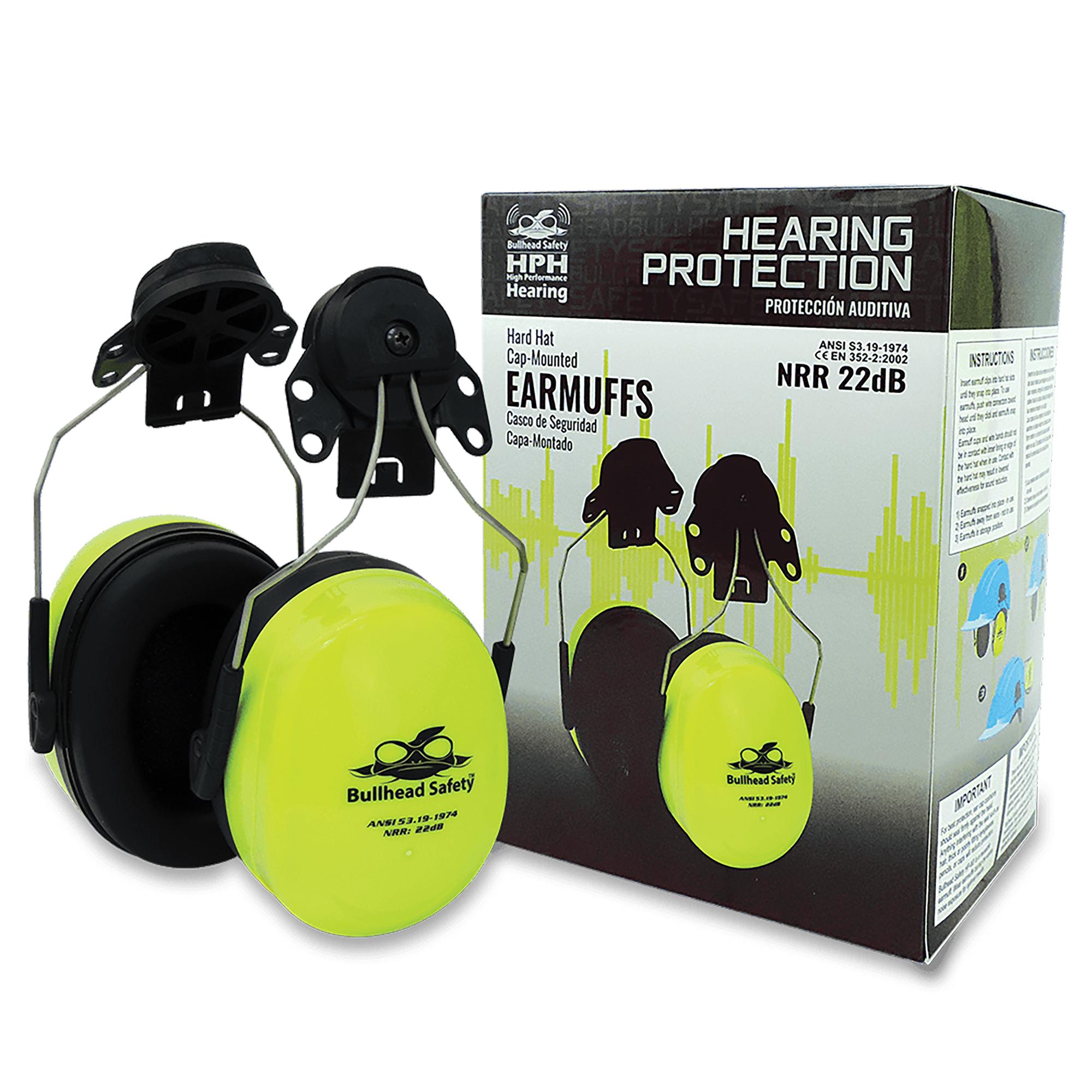 Bullhead Safety HP-M3 Premium High-Visibility Cap Mounted Earmuffs ...