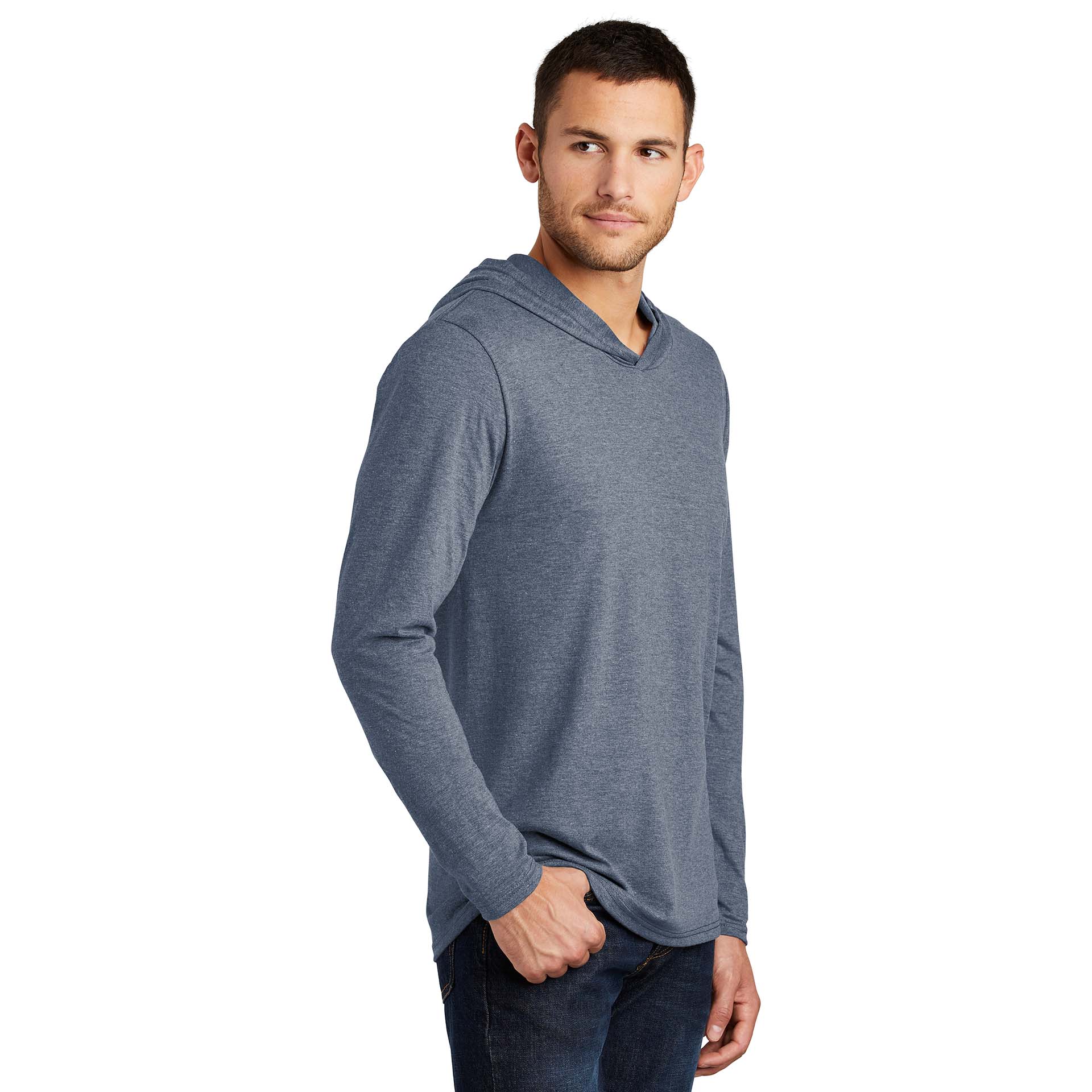 District DM139 Perfect Tri Long Sleeve Hoodie- Navy Frost | Full Source