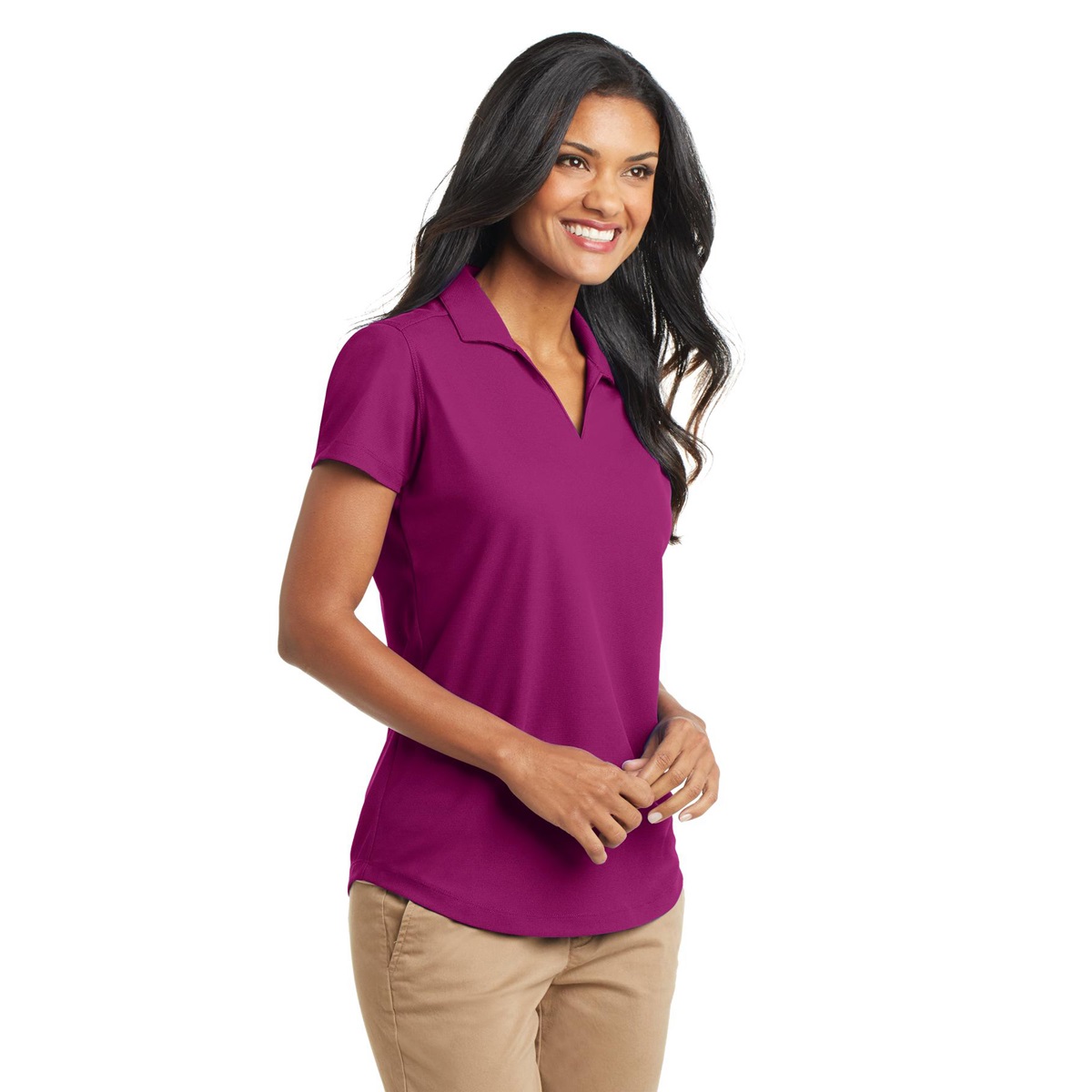 Port Authority L572 Ladies Dry Zone Grid Polo - Magenta | Full Source