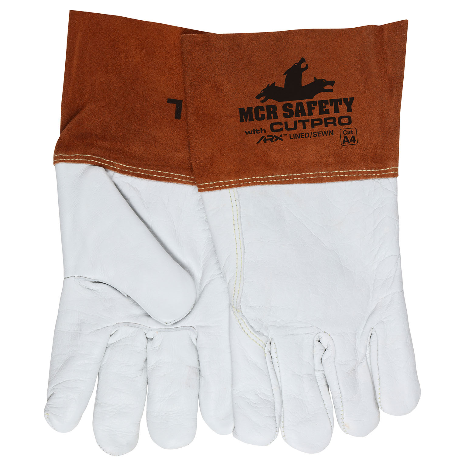 MCR Safety 4955H Cow Grain Leather Welding Work Gloves - 4" Split ...