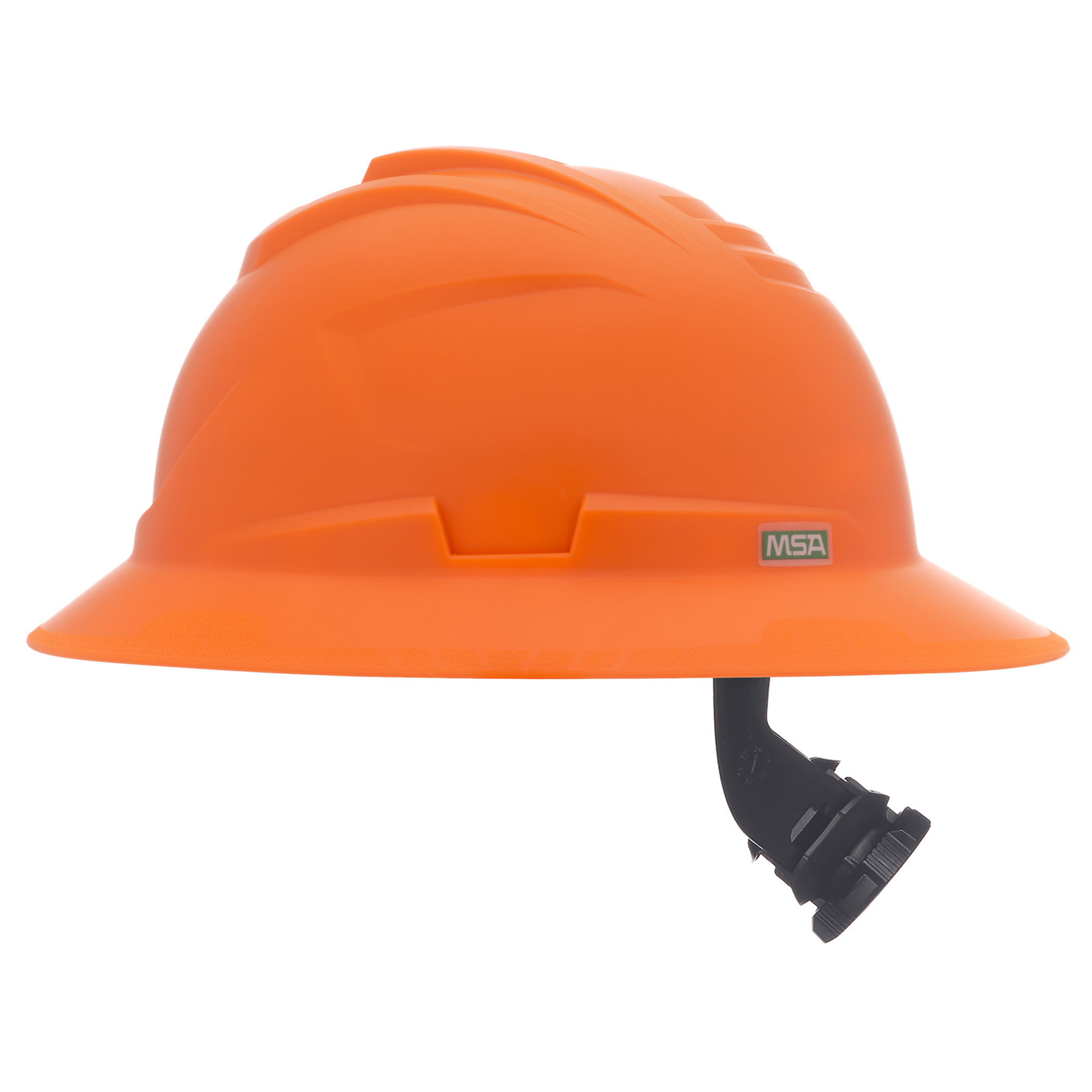 MSA 10215842 V-Gard C1 Full Brim Hard Hat - Ratchet Suspension - Hi-Viz ...