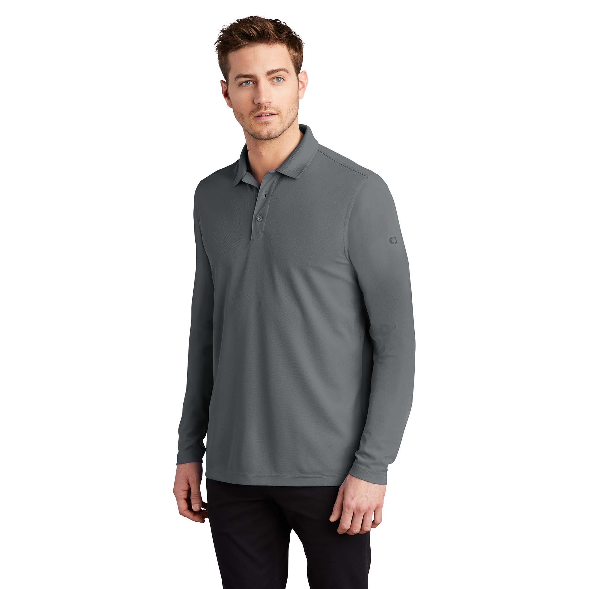 OGIO OG105 Caliber 2.0 Long Sleeve Polo - Diesel Grey | Full Source