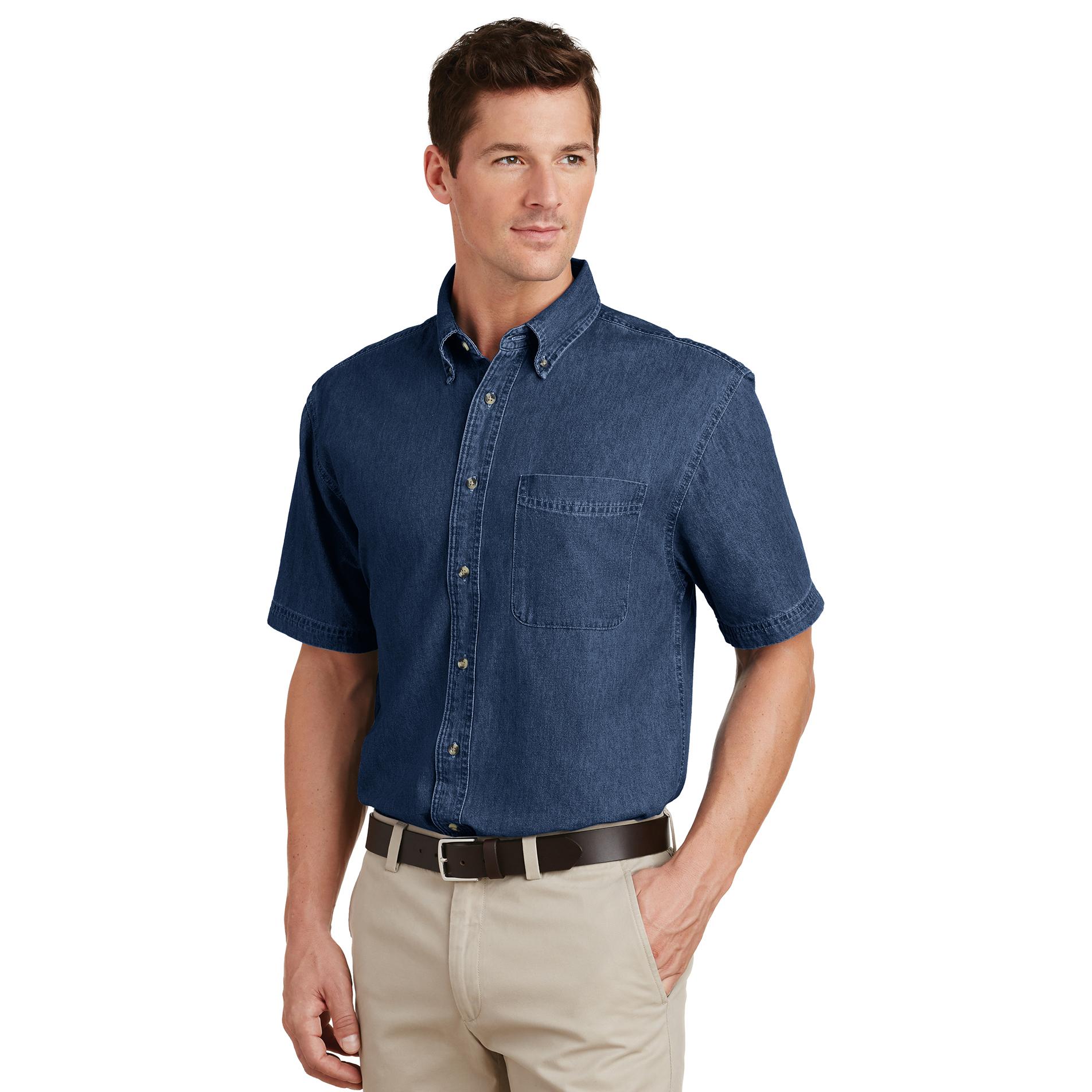 Port & Company SP11 Short Sleeve Value Denim Shirt - Ink Blue ...