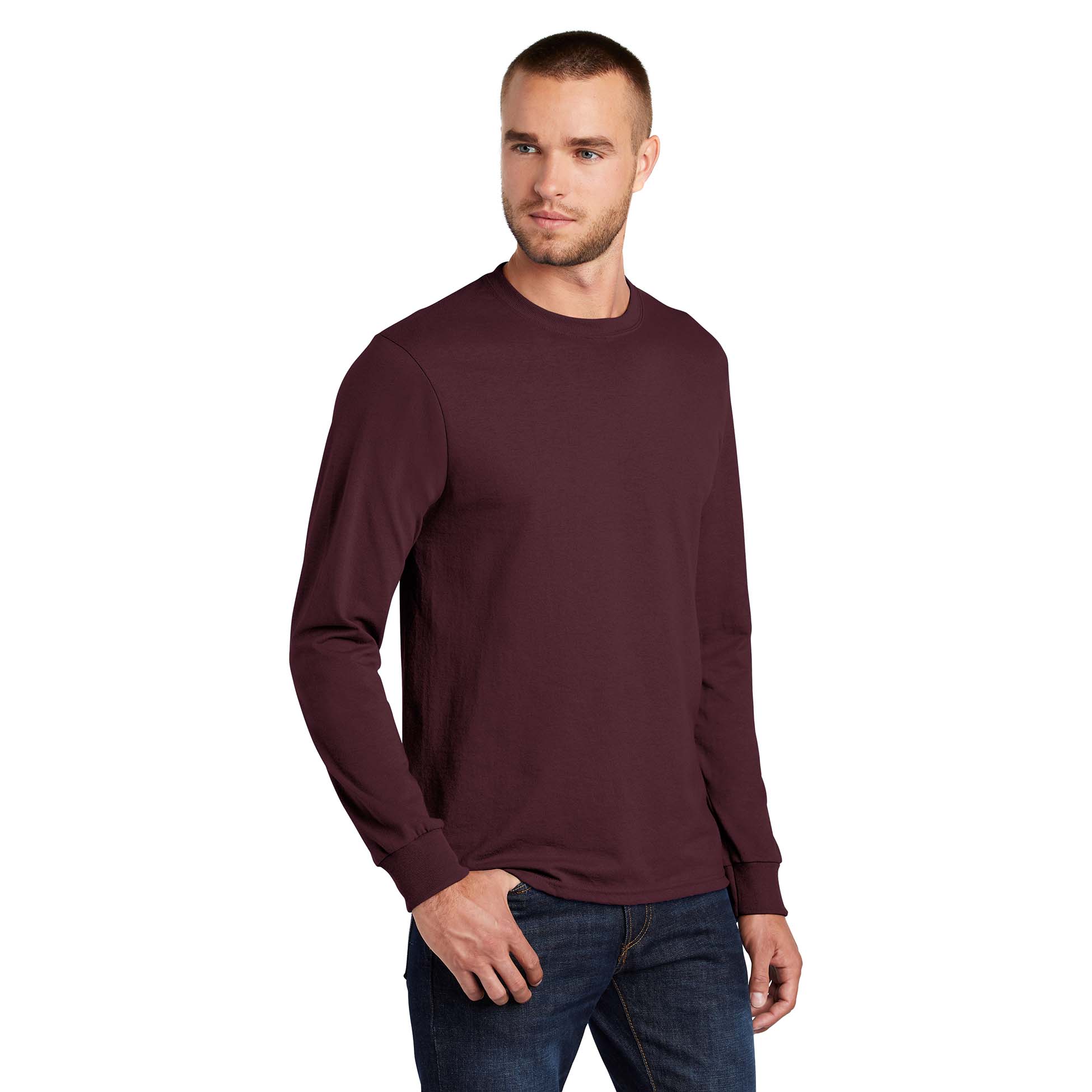 Port & Company PC55LS Long Sleeve Core Blend Tee - Athletic Maroon ...