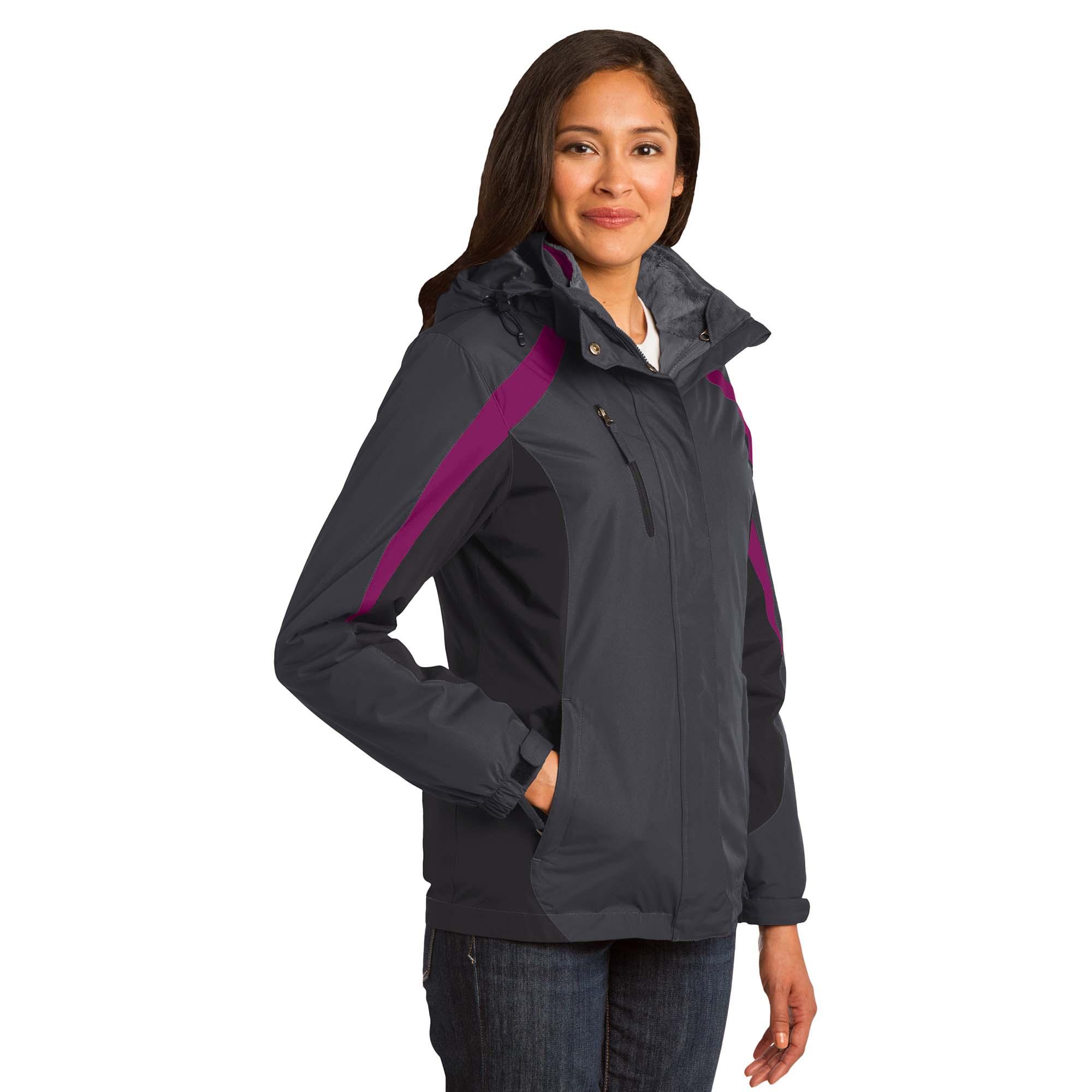 Port Authority L321 Ladies Colorblock 3-in-1 Jacket - Magnet Grey/Black ...