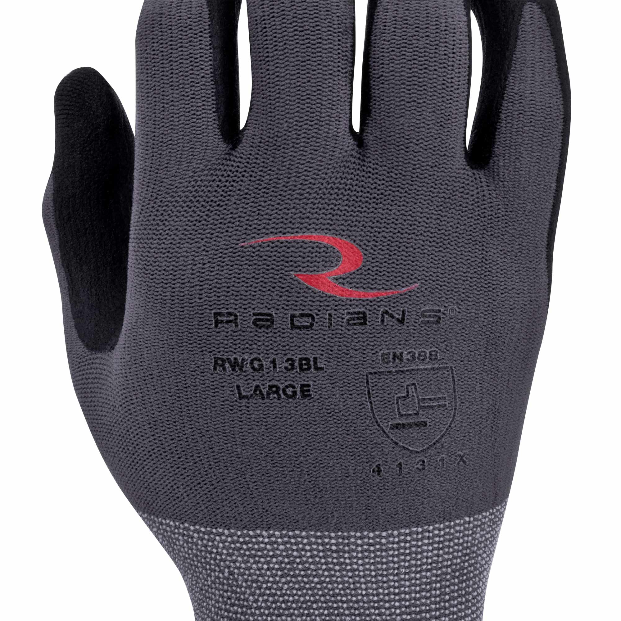 Radians RWG13B Micro Foam Nitrile Coated Palm Work Gloves | Full Source