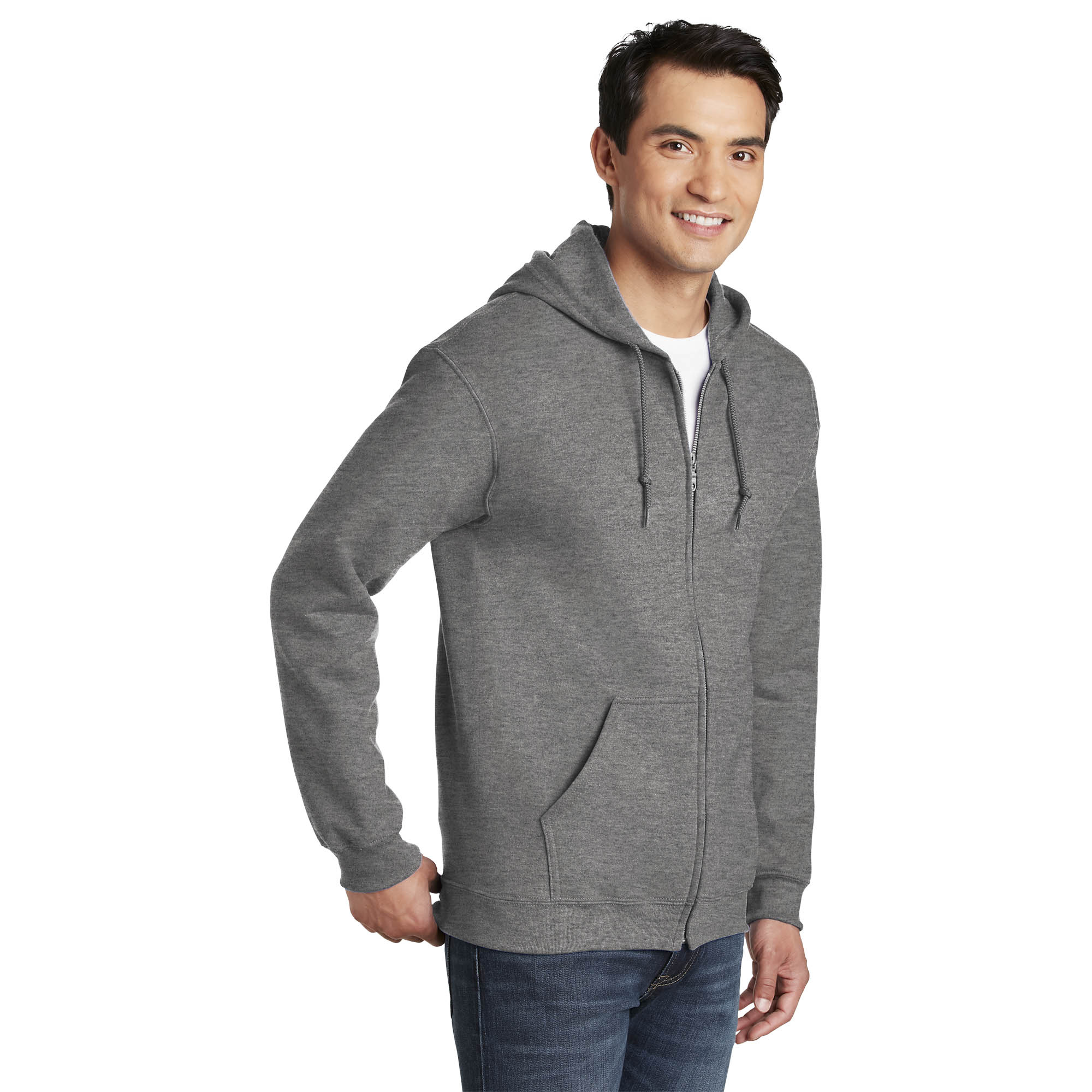 Gildan 18600 Heavy Blend Full-Zip Hooded Sweatshirt - Graphite Heather ...