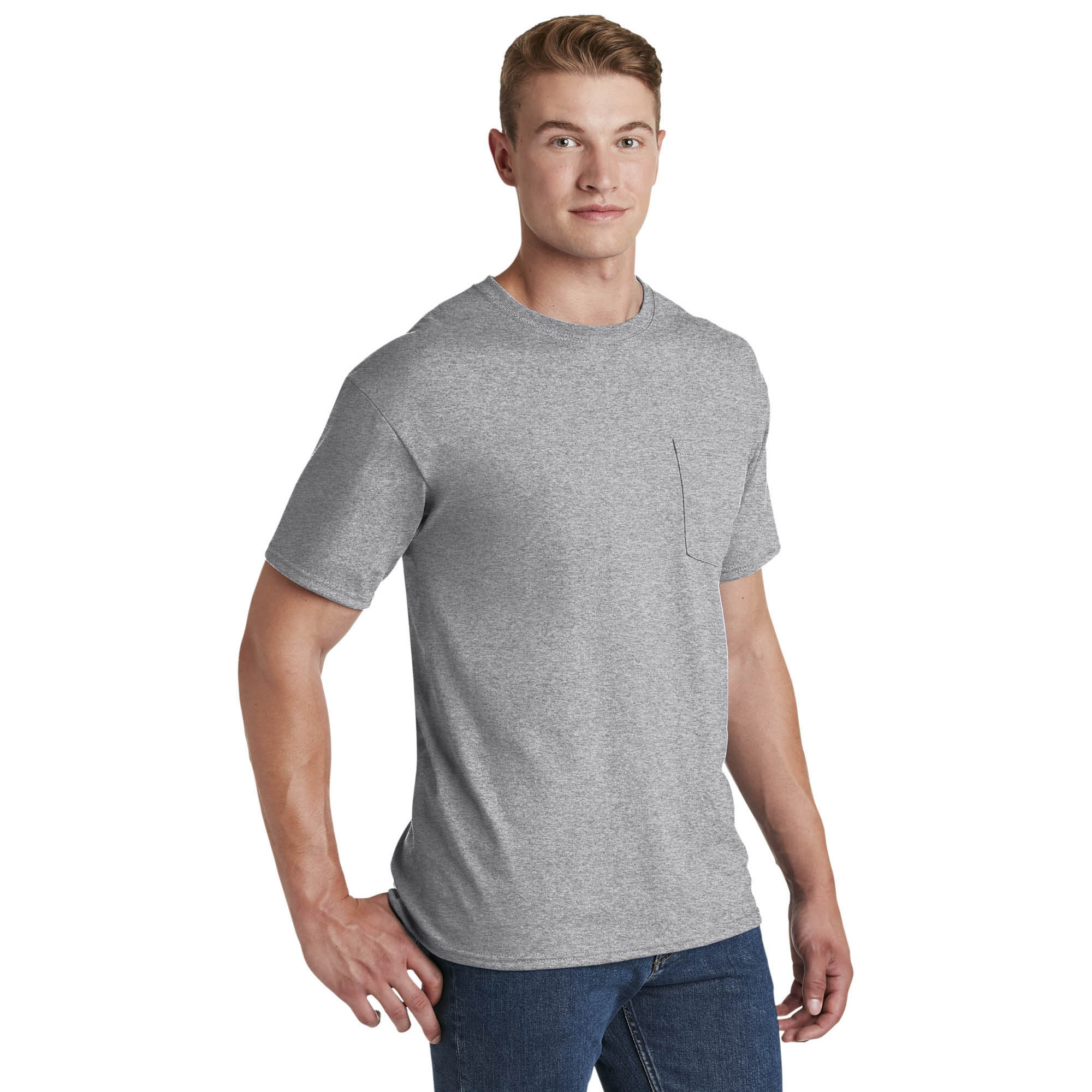Jerzees 29MP Dri-Active 50/50 Cotton/Poly Pocket T-Shirt - Athletic ...