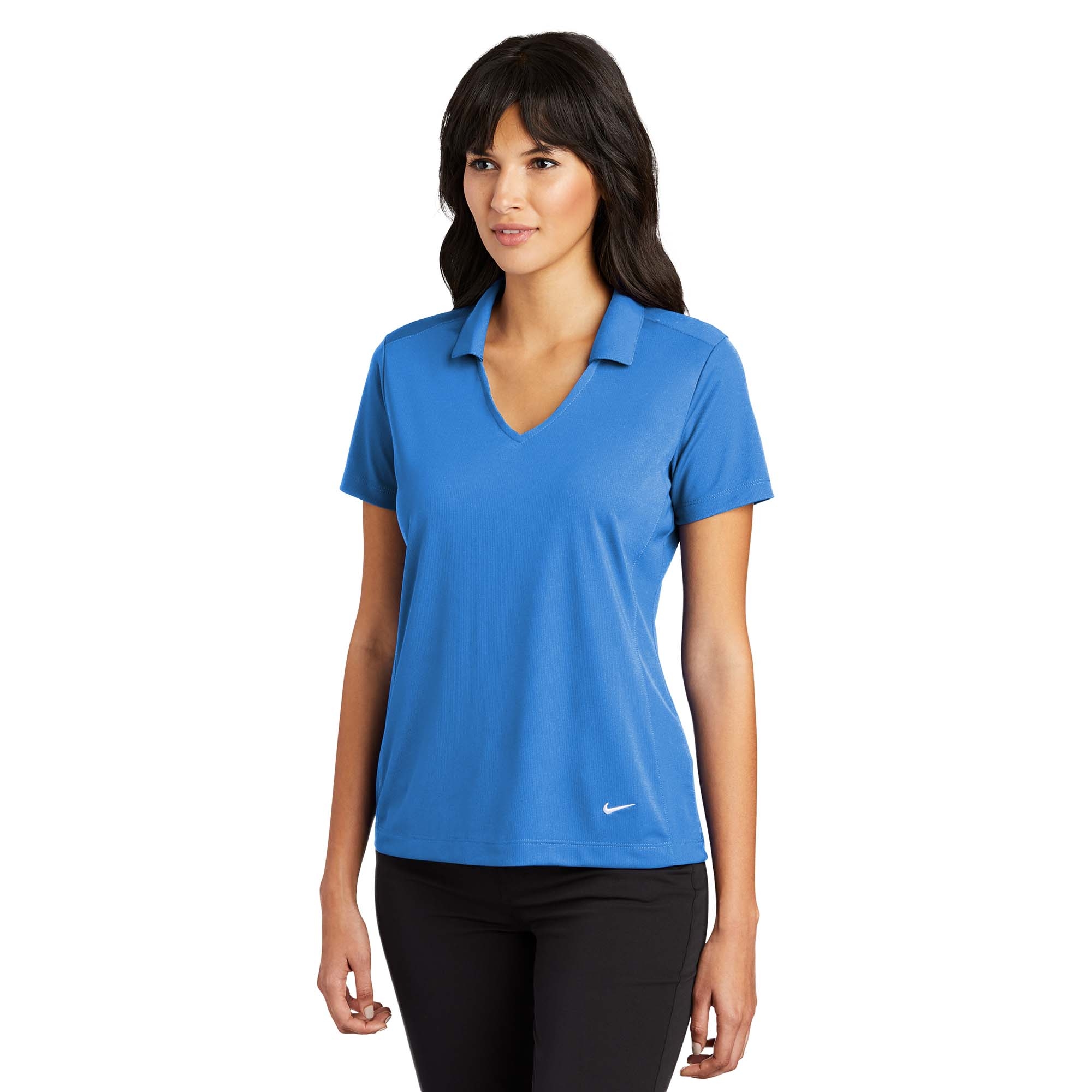 Nike 637165 Ladies Dri-FIT Vertical Mesh Polo - Brisk Blue | Full Source