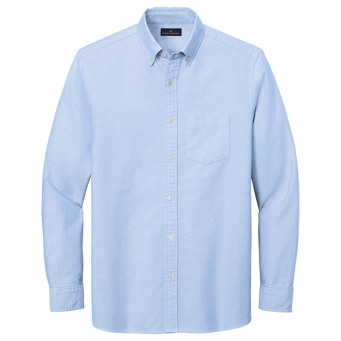Brooks Brothers BB18004 Casual Oxford Cloth Shirt - Newport Blue | Full ...