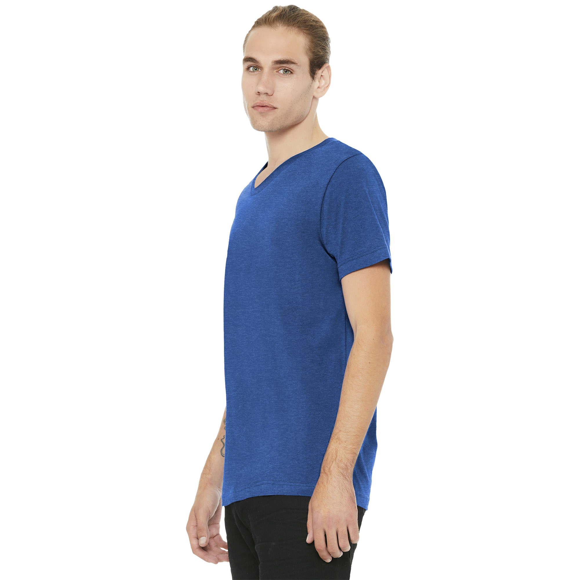 Bella + Canvas BC3005CVC Unisex Heather CVC V-Neck Tee - Heather True ...