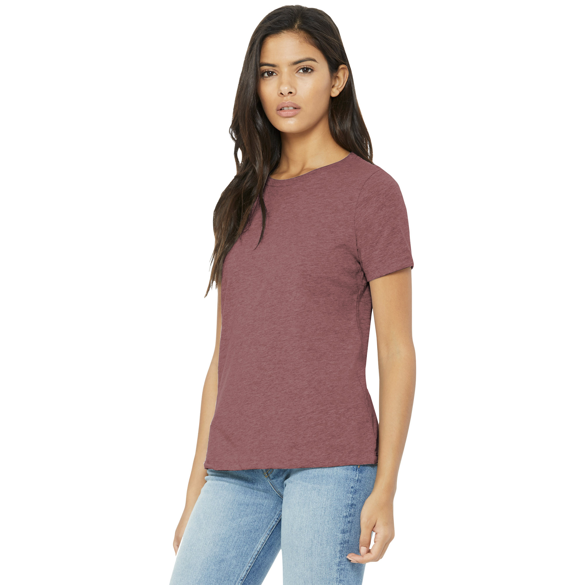 Bella + Canvas BC6400CVC Women's Relaxed CVC Tee - Heather Mauve | Full ...