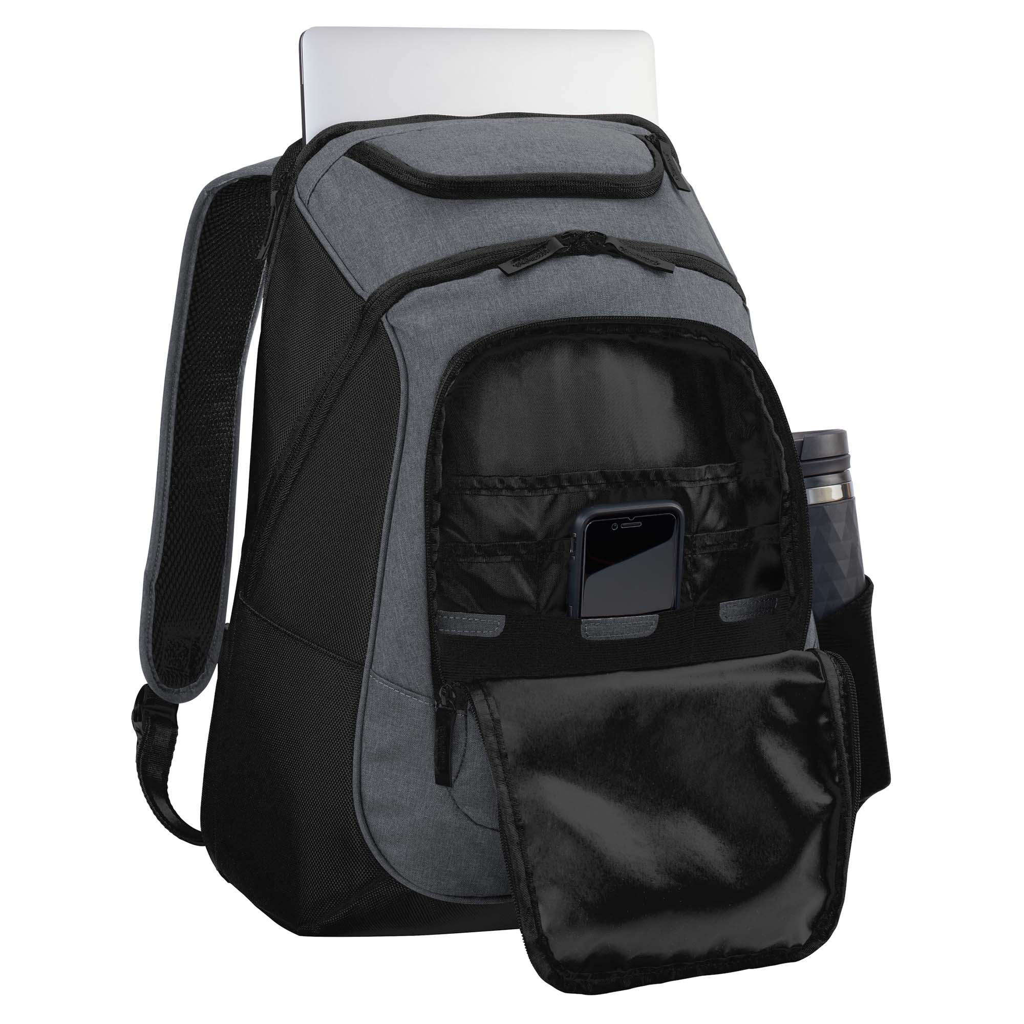Port Authority BG223 Exec Backpack - Graphite Heather/Black | Full Source