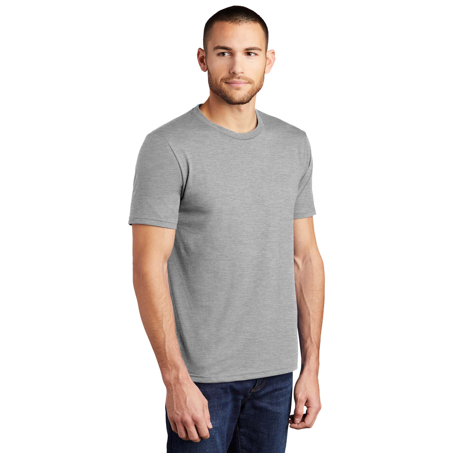 District DM130 Perfect Tri Crew Tee - Heathered Grey | Full Source
