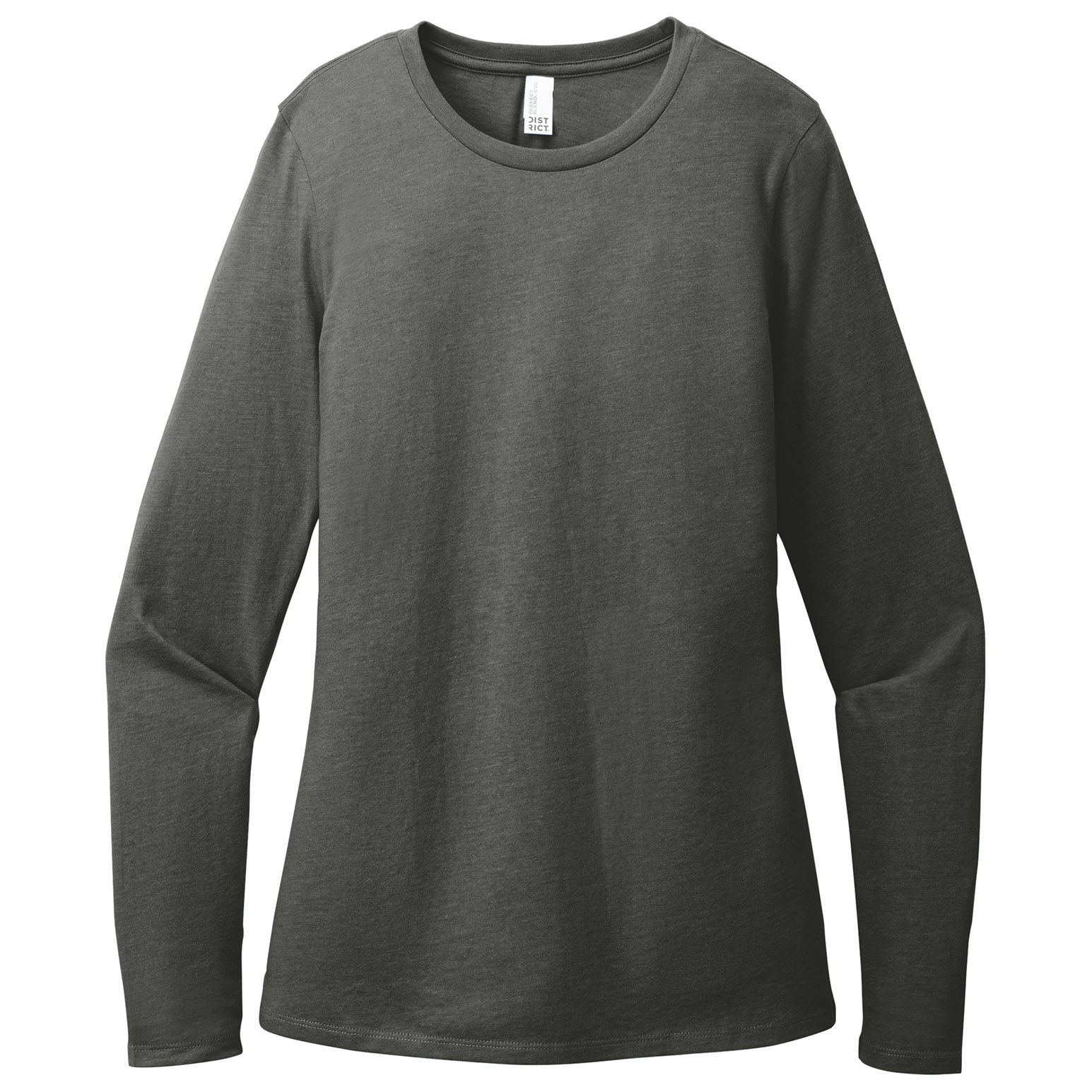District DT110 Women's Perfect Blend CVC Long Sleeve Tee - Heathered ...