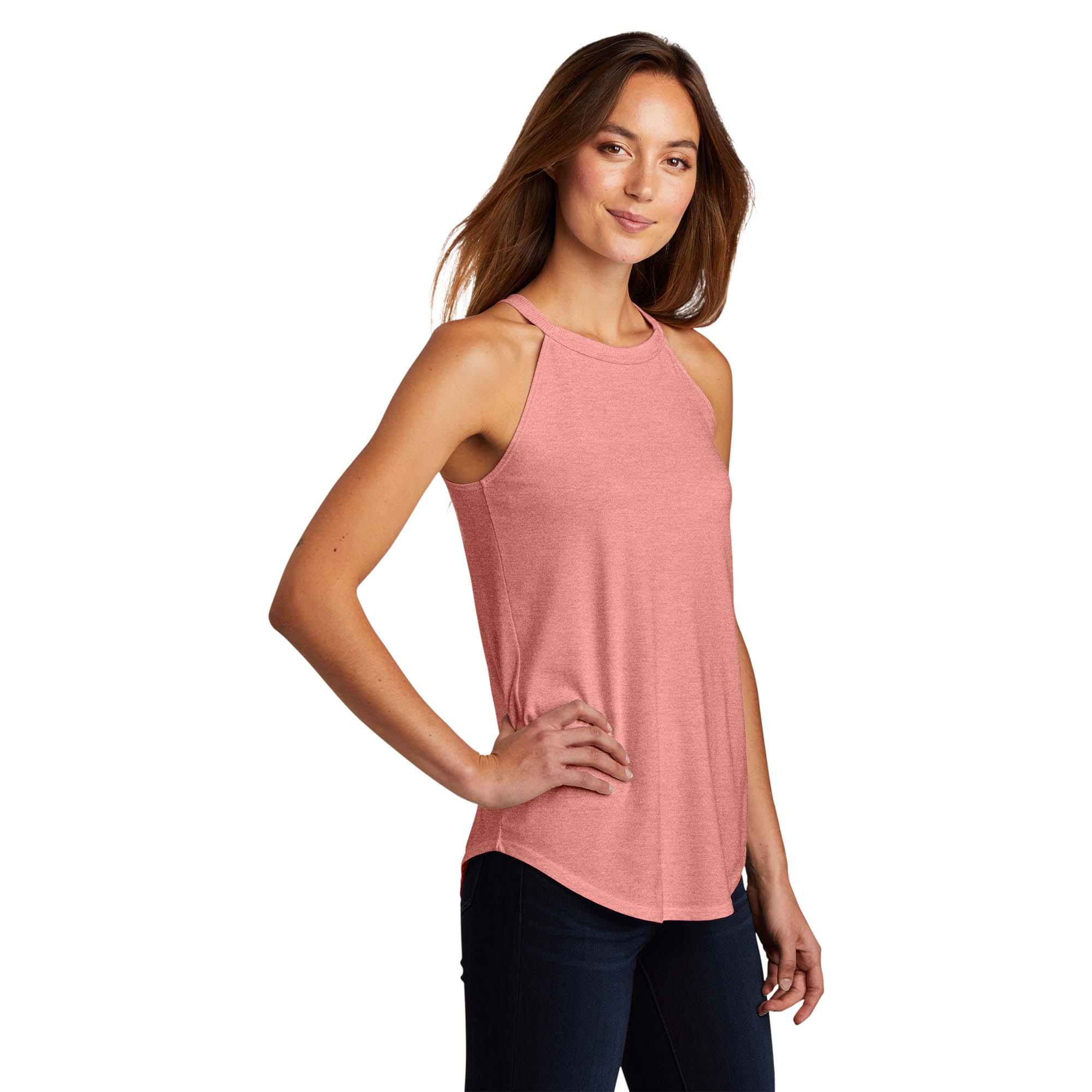 District DT137L Women's Perfect Tri Rocker Tank - Blush Frost | Full Source