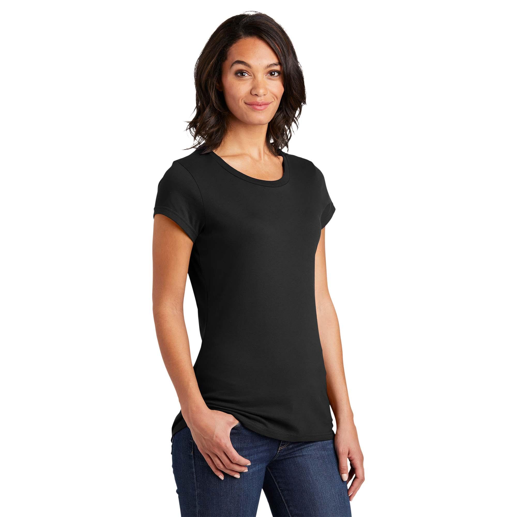 District DT6001 Women's Fitted Very Important Tee - Black | Full Source