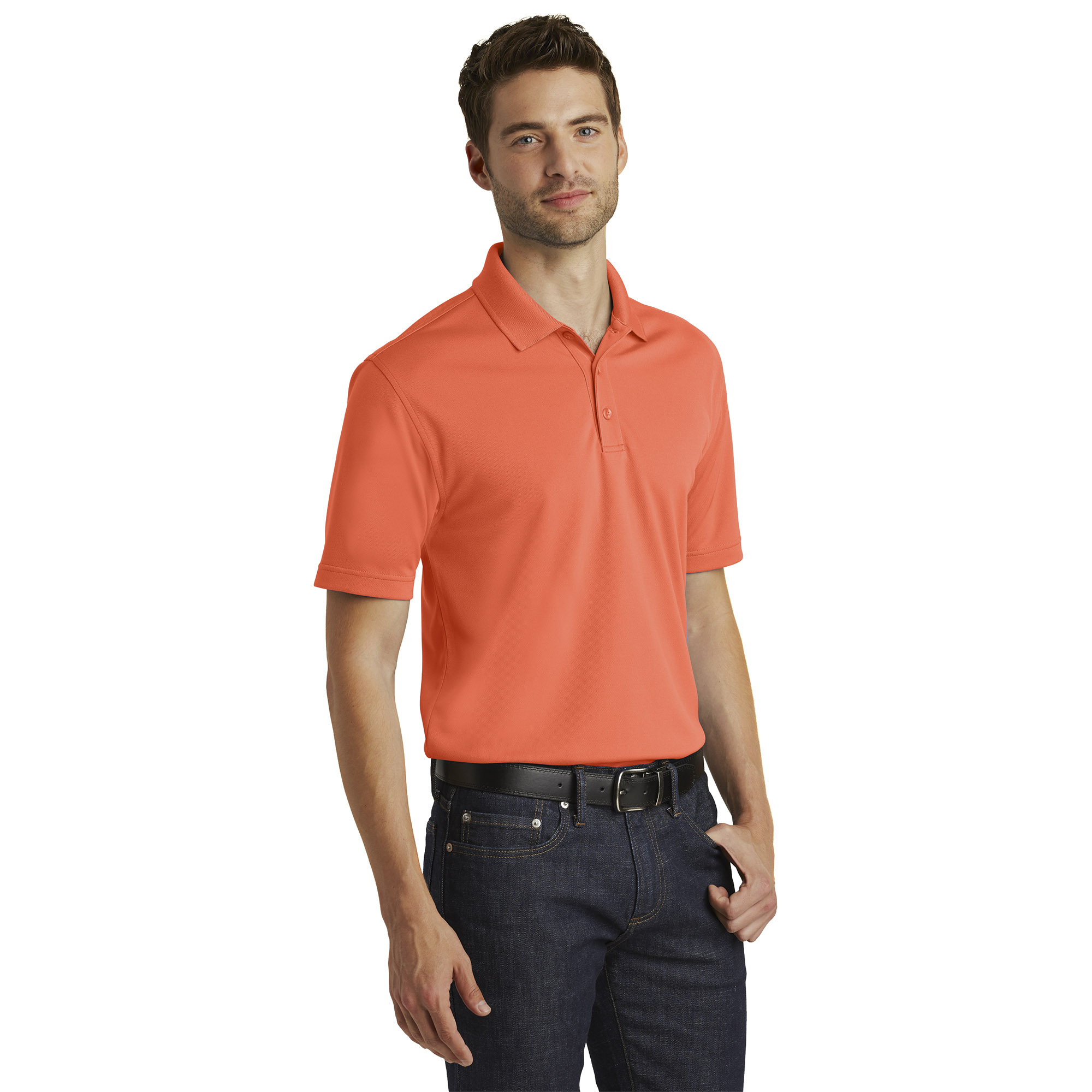 Port Authority K110 Dry Zone UV Micro-Mesh Polo - Coral Splash | Full ...