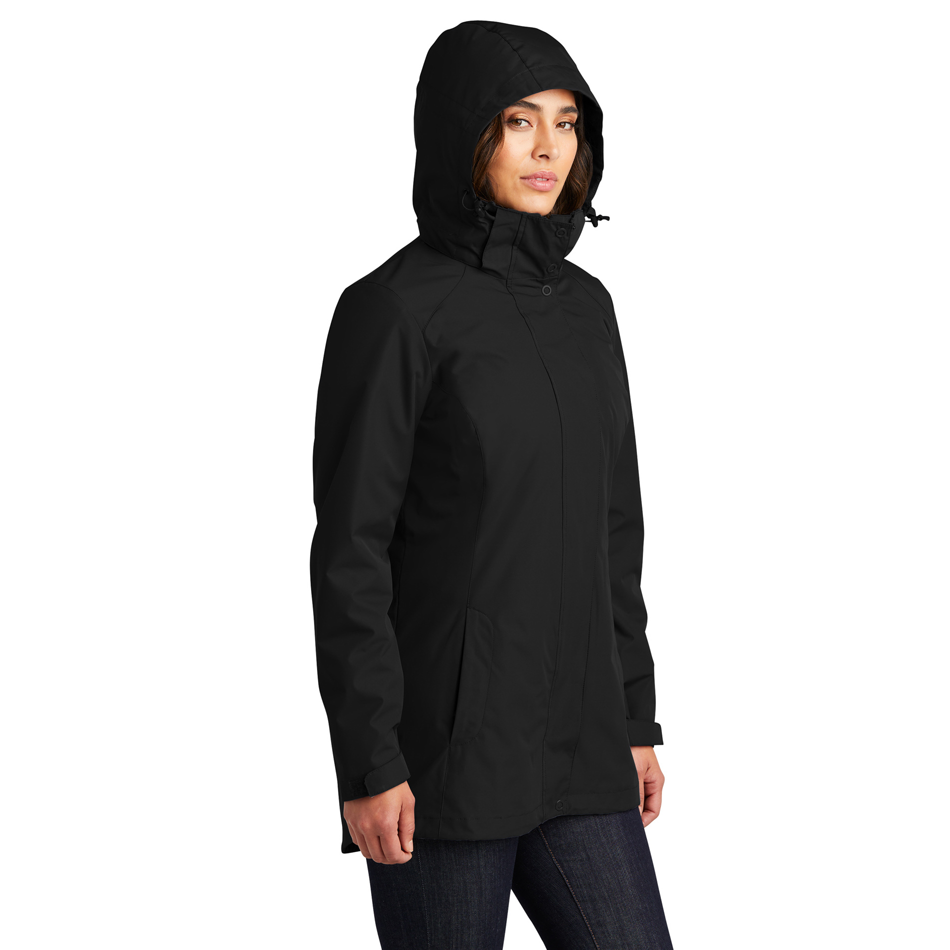 Port Authority L123 Ladies All-Weather 3-in-1 Jacket - Black | Full Source