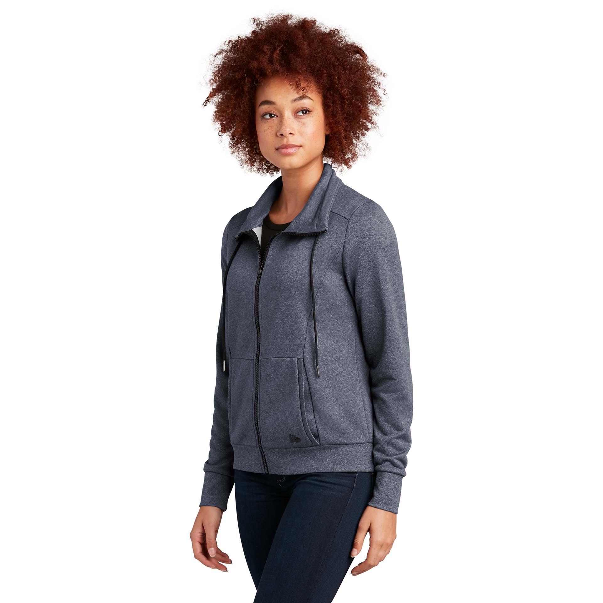 New Era LNEA530 Ladies Performance Terry Full-Zip Cowl Jacket - True ...