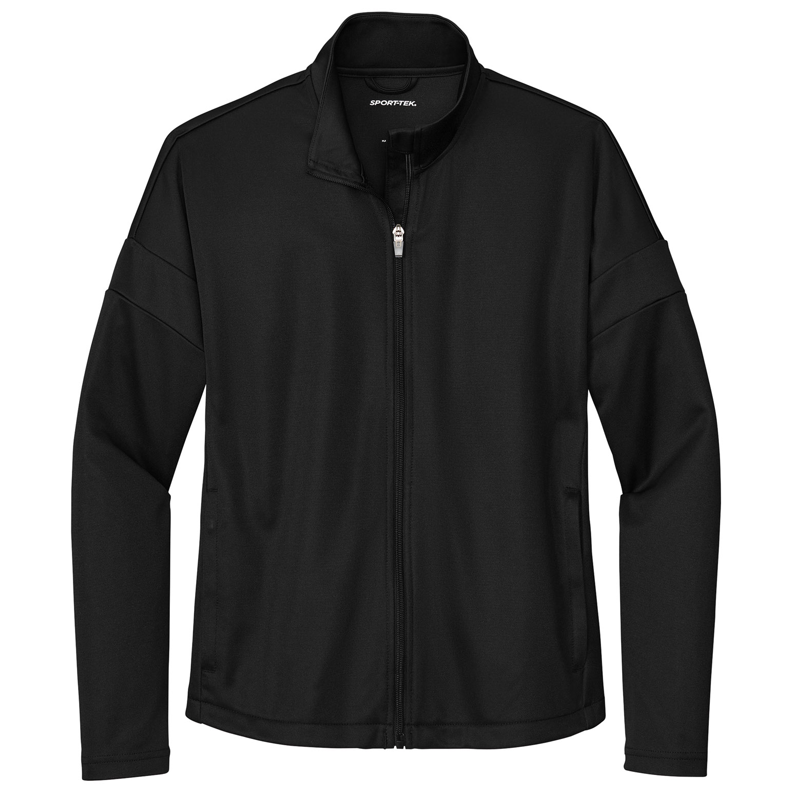 Sport-Tek LST800 Ladies Sport-Wick Fleece Full-Zip Jacket - Black/Black ...