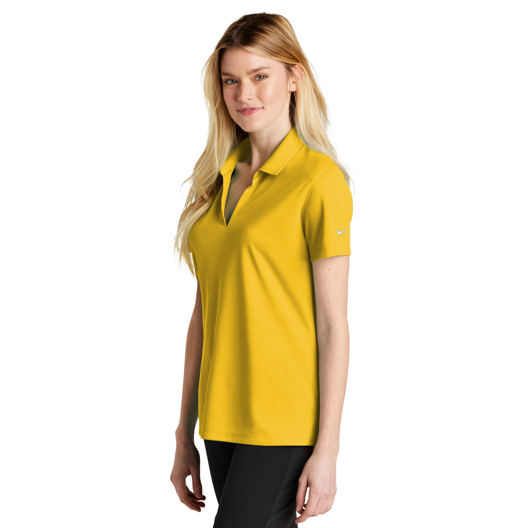 Nike NKDC1991 Ladies Dri-FIT Micro Pique 2.0 Polo - Varsity Maize ...