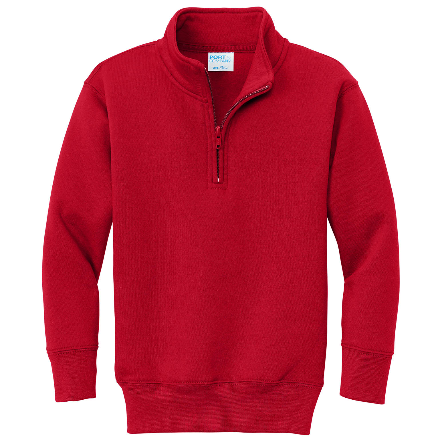 Port & Company PC78YQ Youth Core Fleece 1/4-Zip Sweatshirt - Red | Full ...